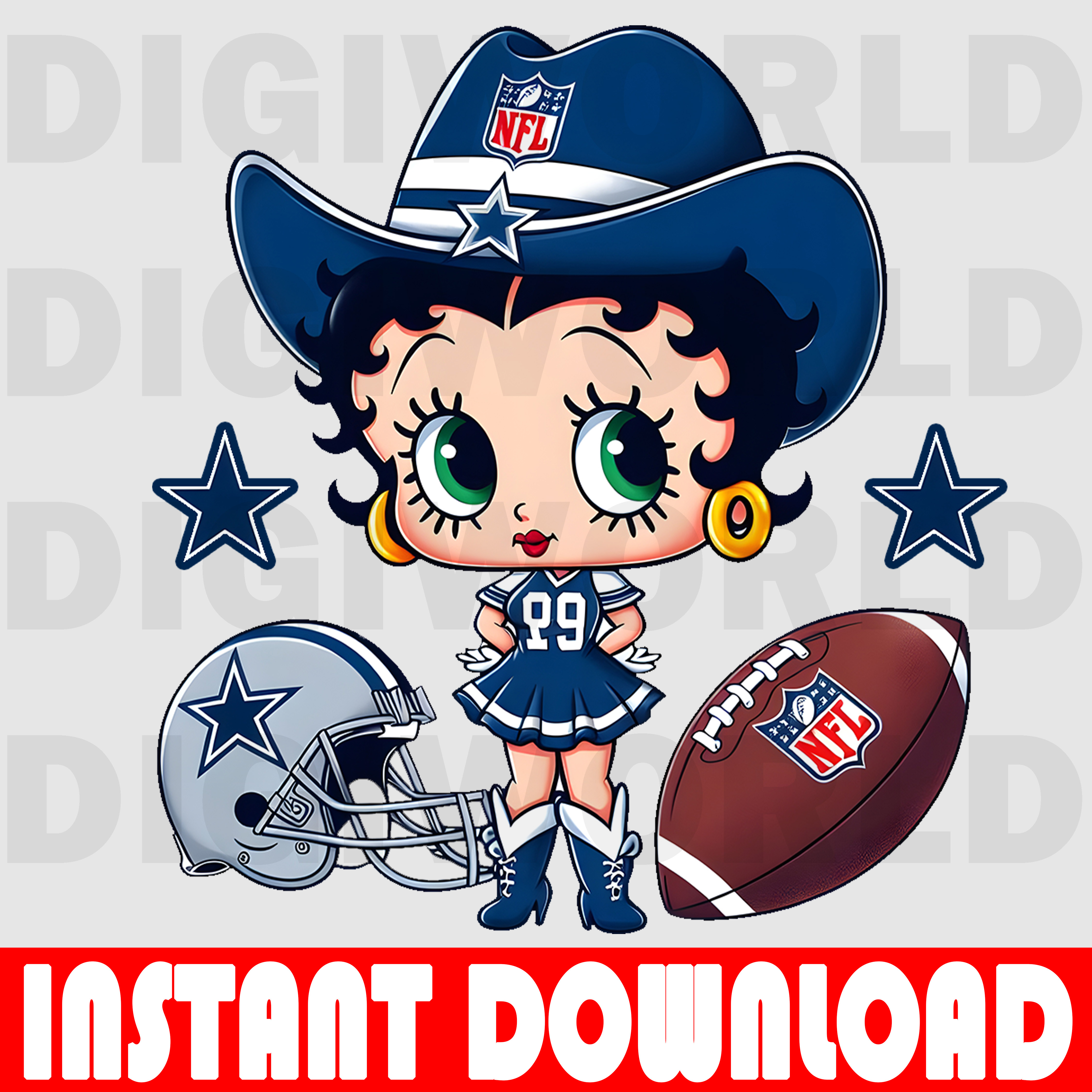 Football Betty Boop PNG - Dallas Cowboys Betty Boop Png - Fo | Inspire ...