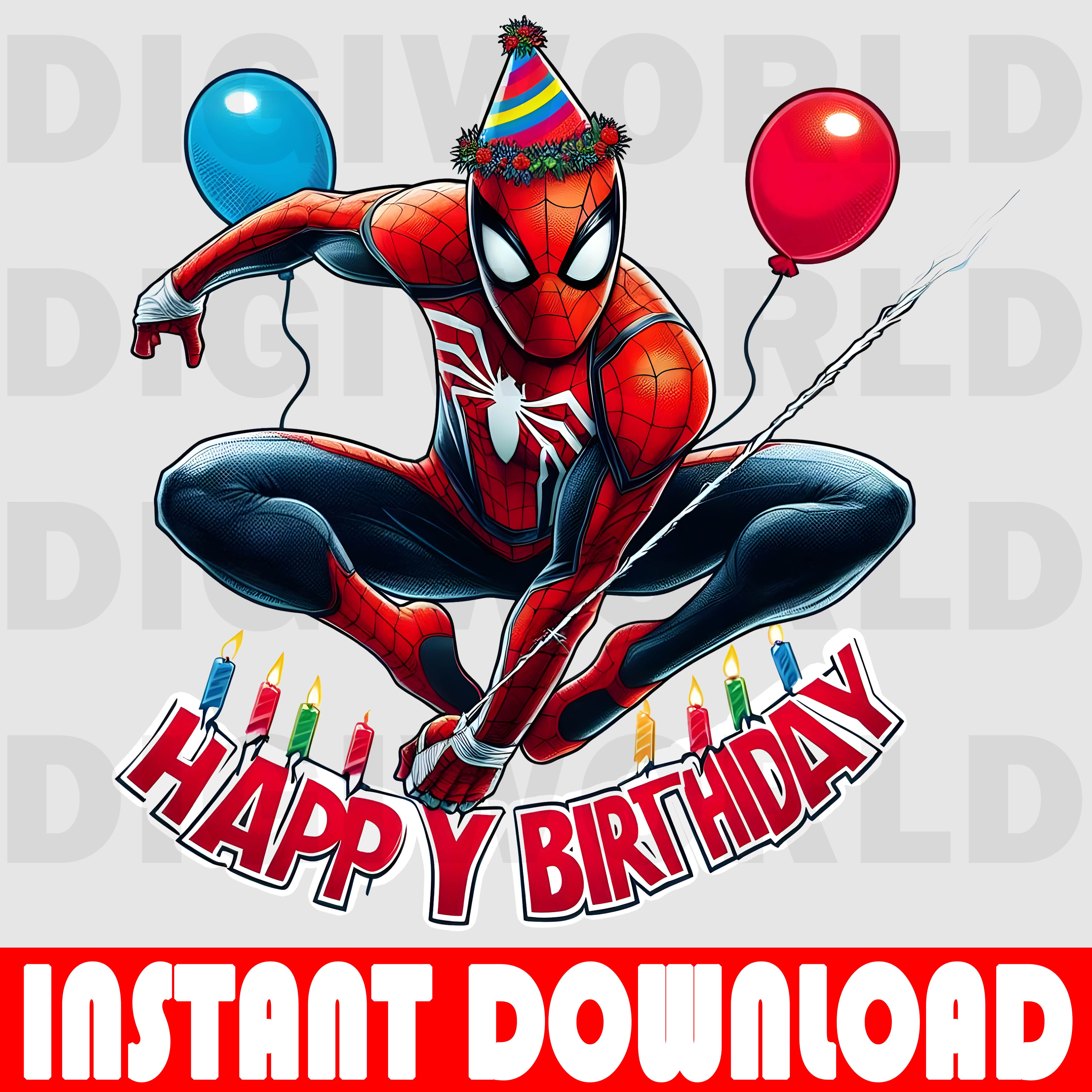 Spider-Man Birthday Clipart - Cute Spider-Man PNG - Birthday - Inspire ...