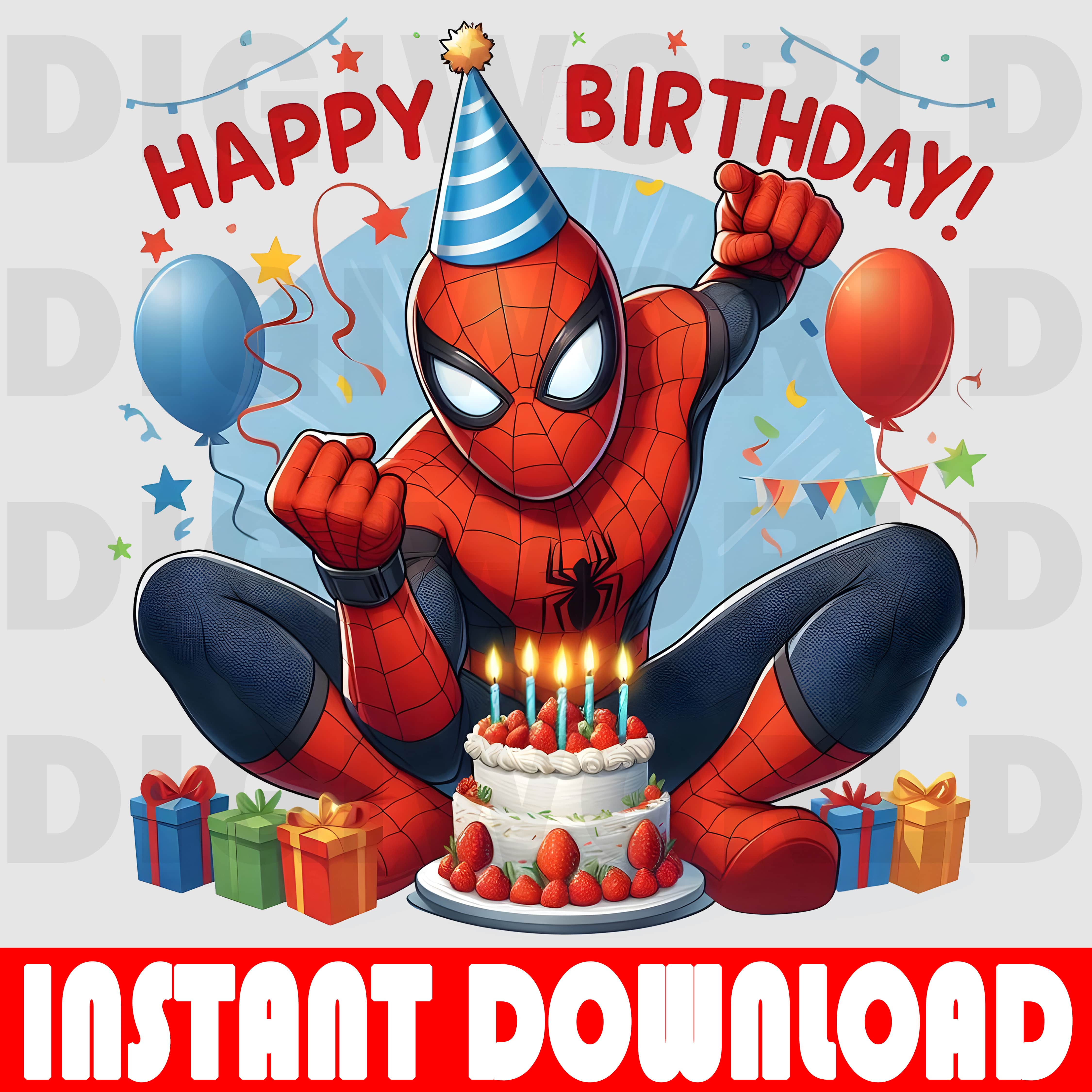 Spider-Man Birthday Clipart - Cute SpiderMan PNG - Birthday | Inspire ...