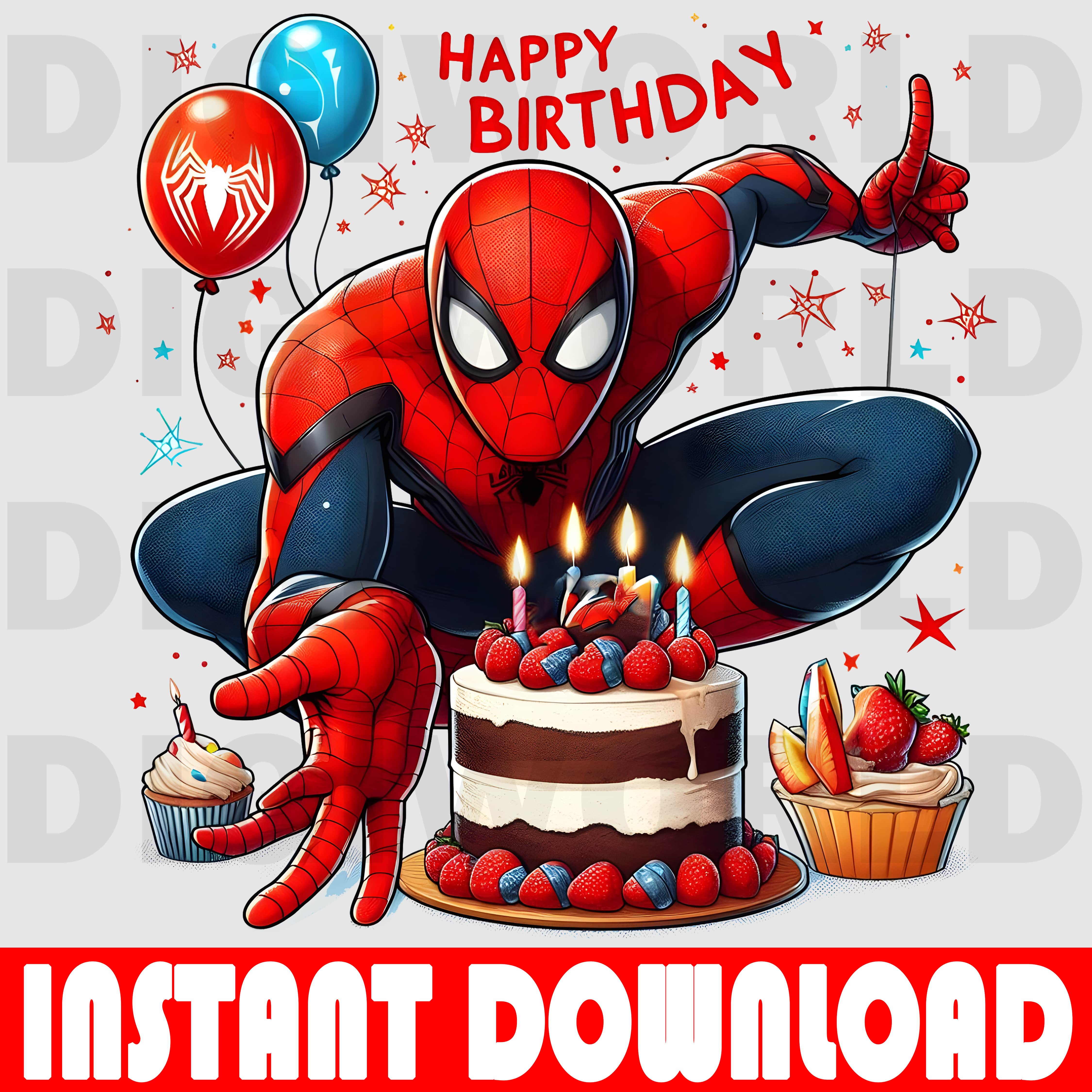 Spider-Man Birthday Clipart - Cute SpiderMan PNG - Birthday | Inspire ...