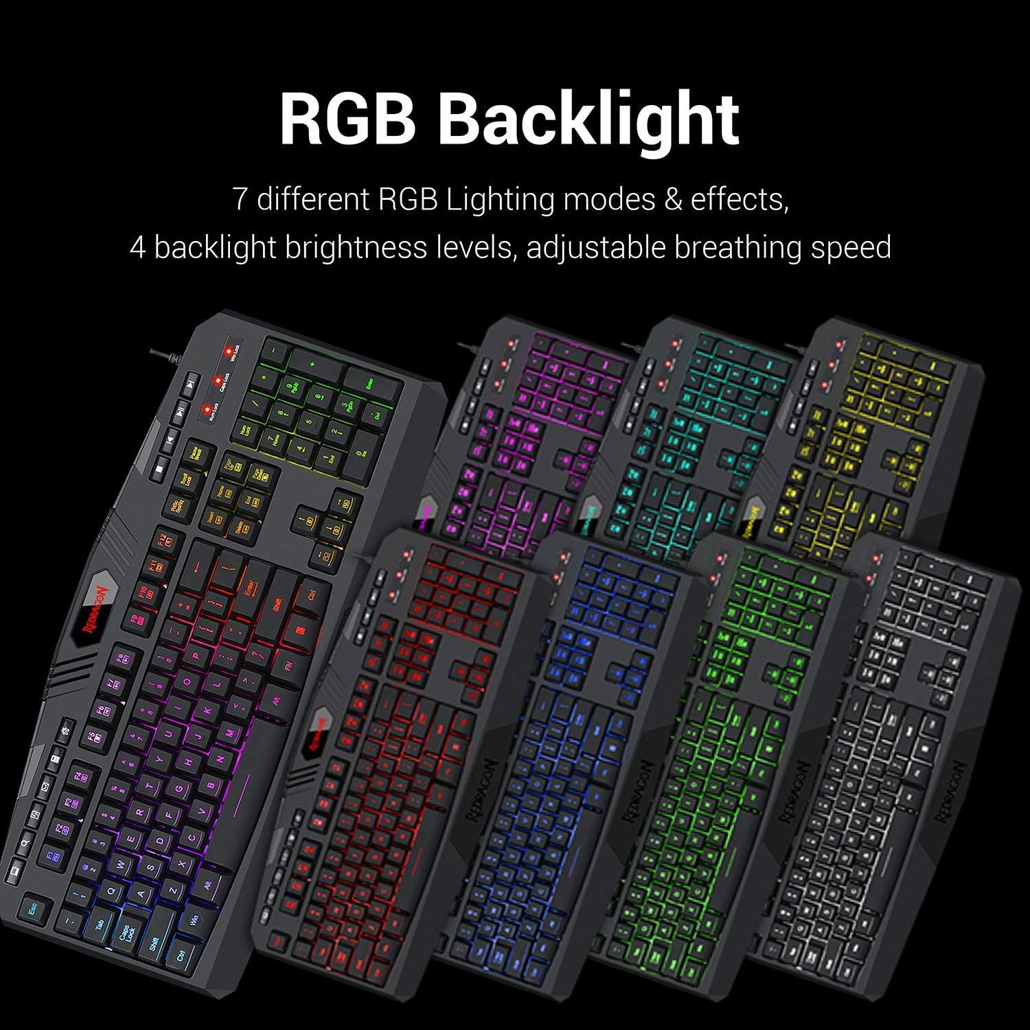 Redragon S101 Gaming Keyboard, M601 Mouse, RGB Backlit Gamin | Inspire ...