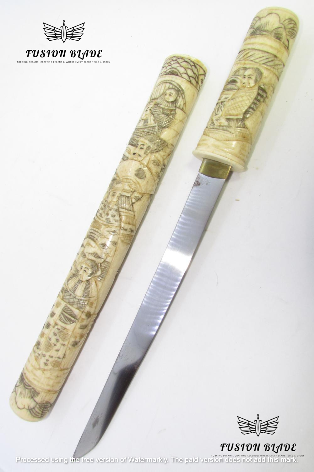 Japanese Samurai Handmade High Quality Blade sword with bone | Inspire ...