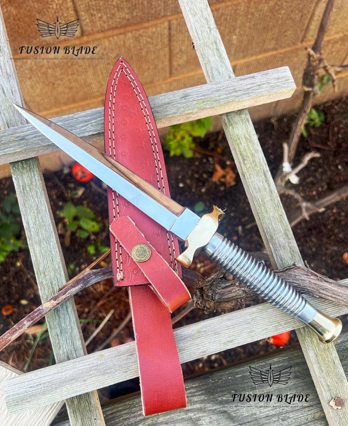Handmade Half-Tang J2 steel Dagger Knife with Metal Threads | Inspire ...