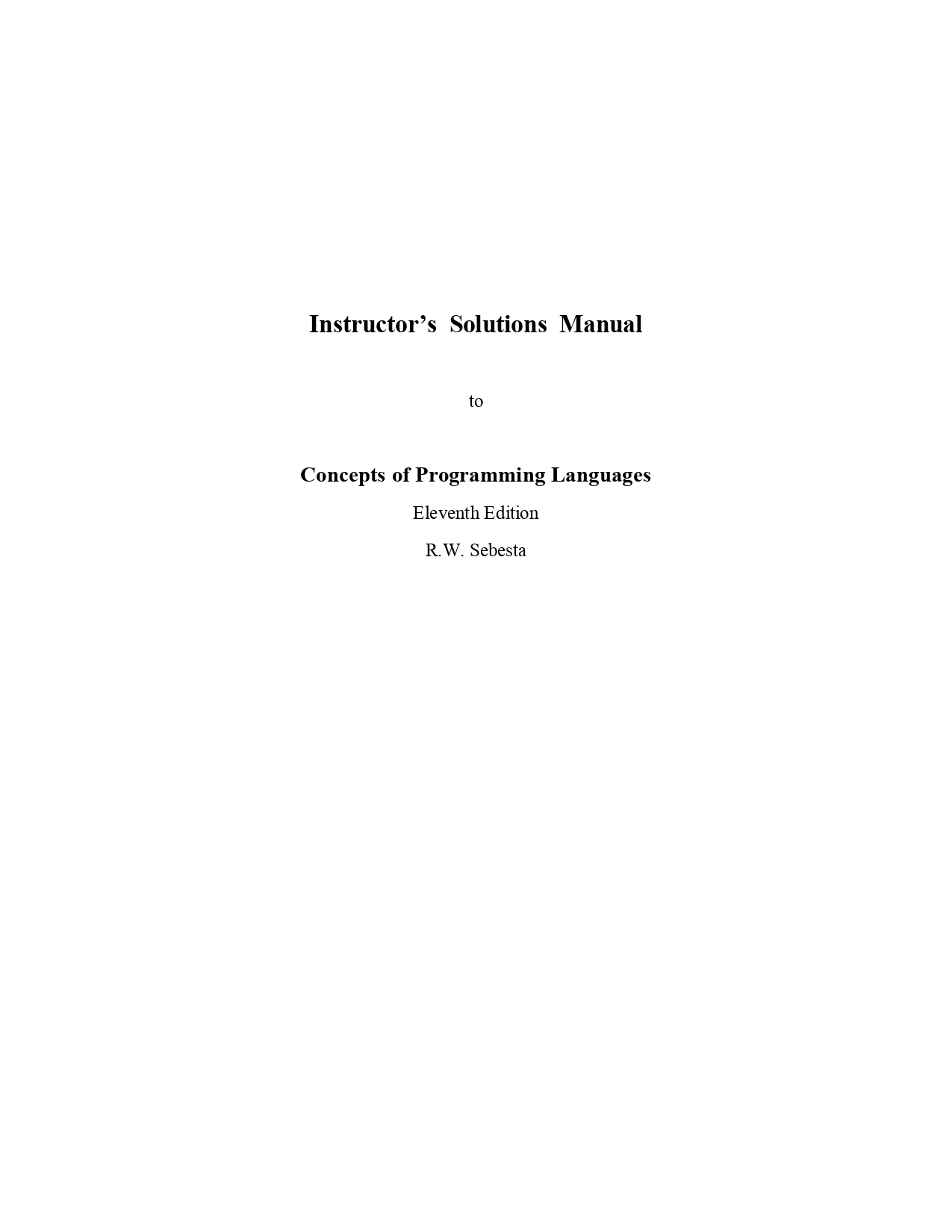 Solution Manual For Concepts of Programming Languages 11th E | Inspire ... Solution Manual For Concepts of Programming Languages 11th E | Inspire ...