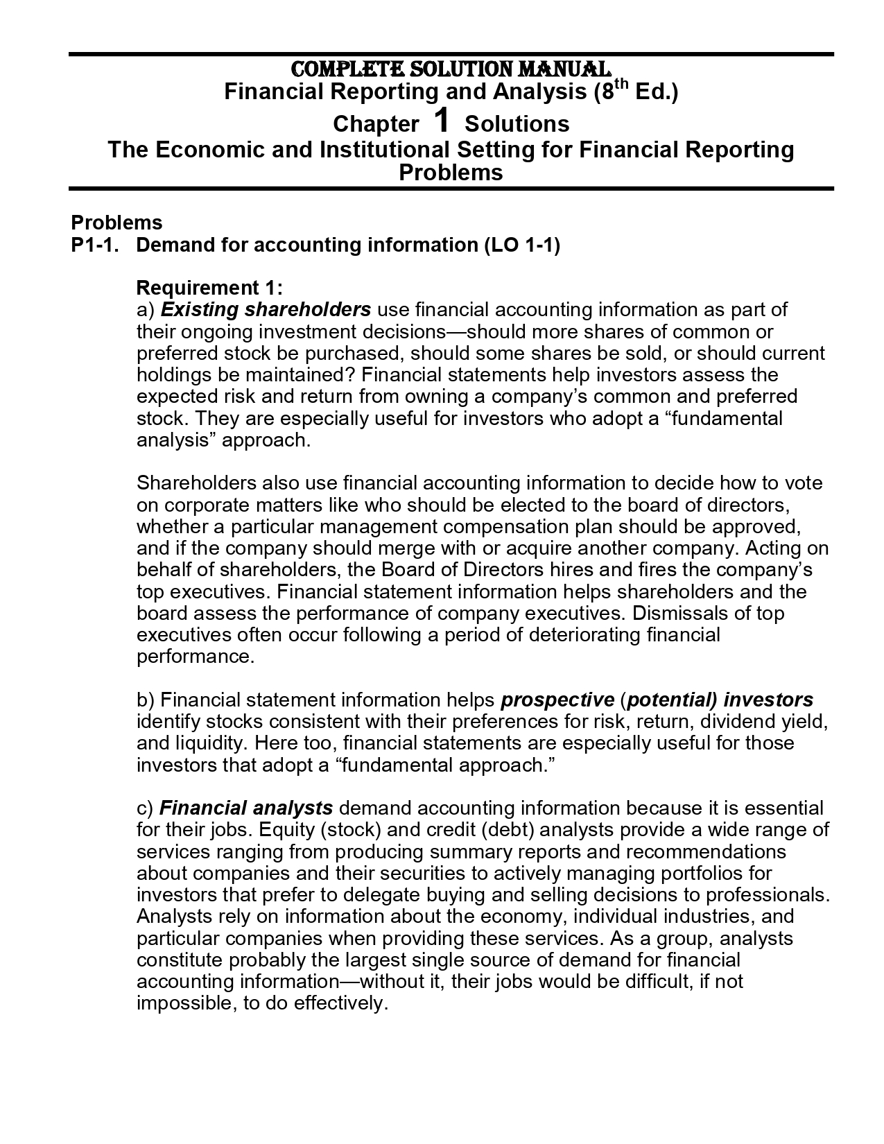 Solution Manual for Financial Reporting and Analysis 8th Edi - Inspire ...