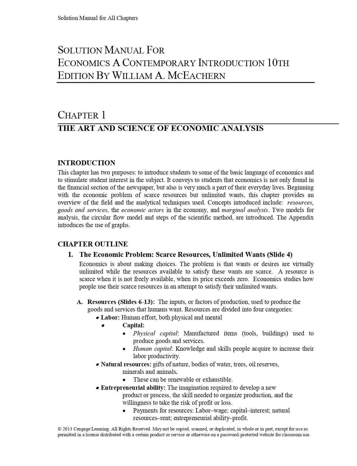 Solution Manual for Economics A Contemporary Introduction 10 - Inspire ...