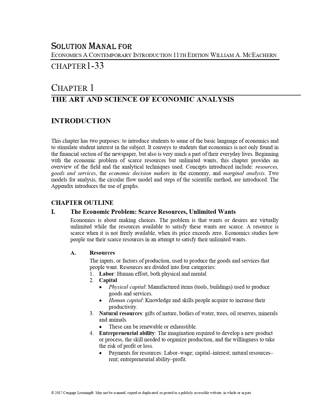 Solution Manual for Economics A Contemporary Introduction 11 | Inspire ...