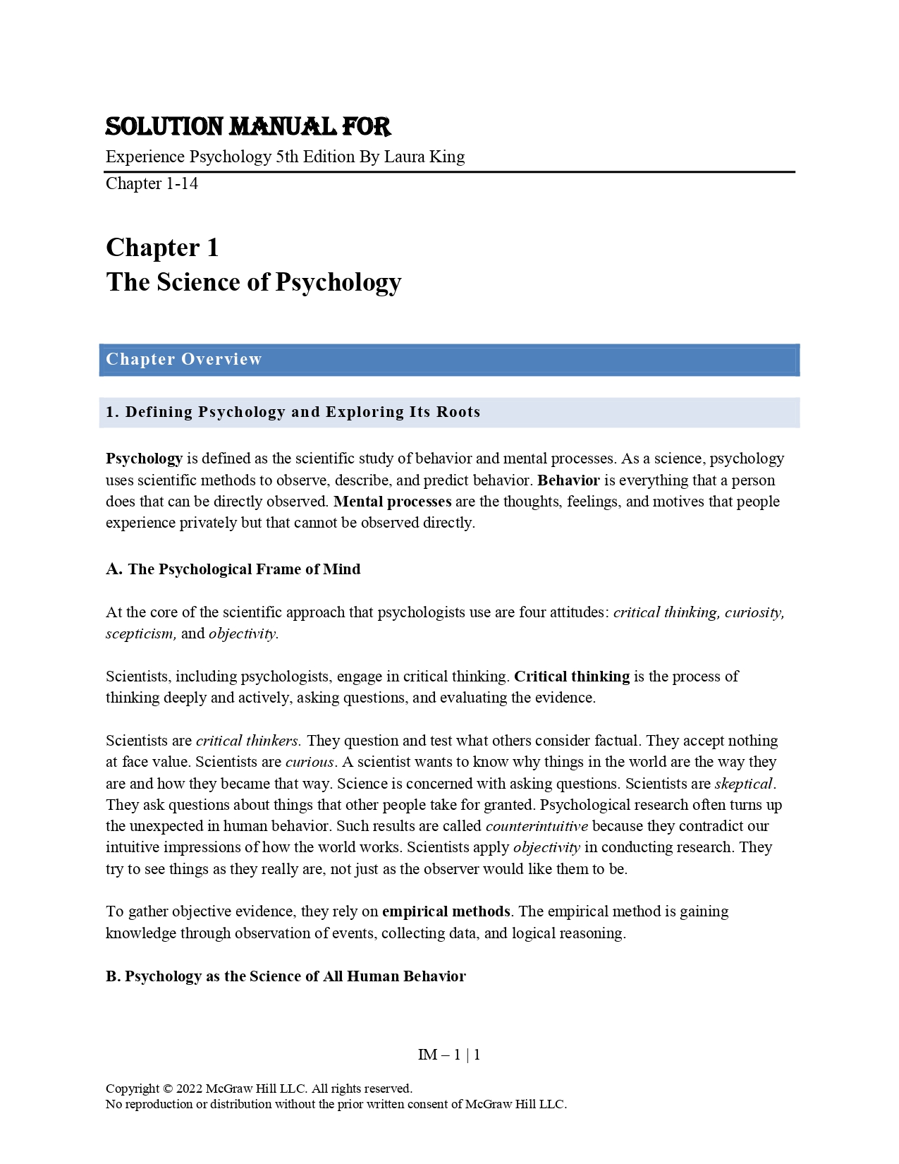 Solution Manual for Experience Psychology 5th Edition By Lau | Inspire ...