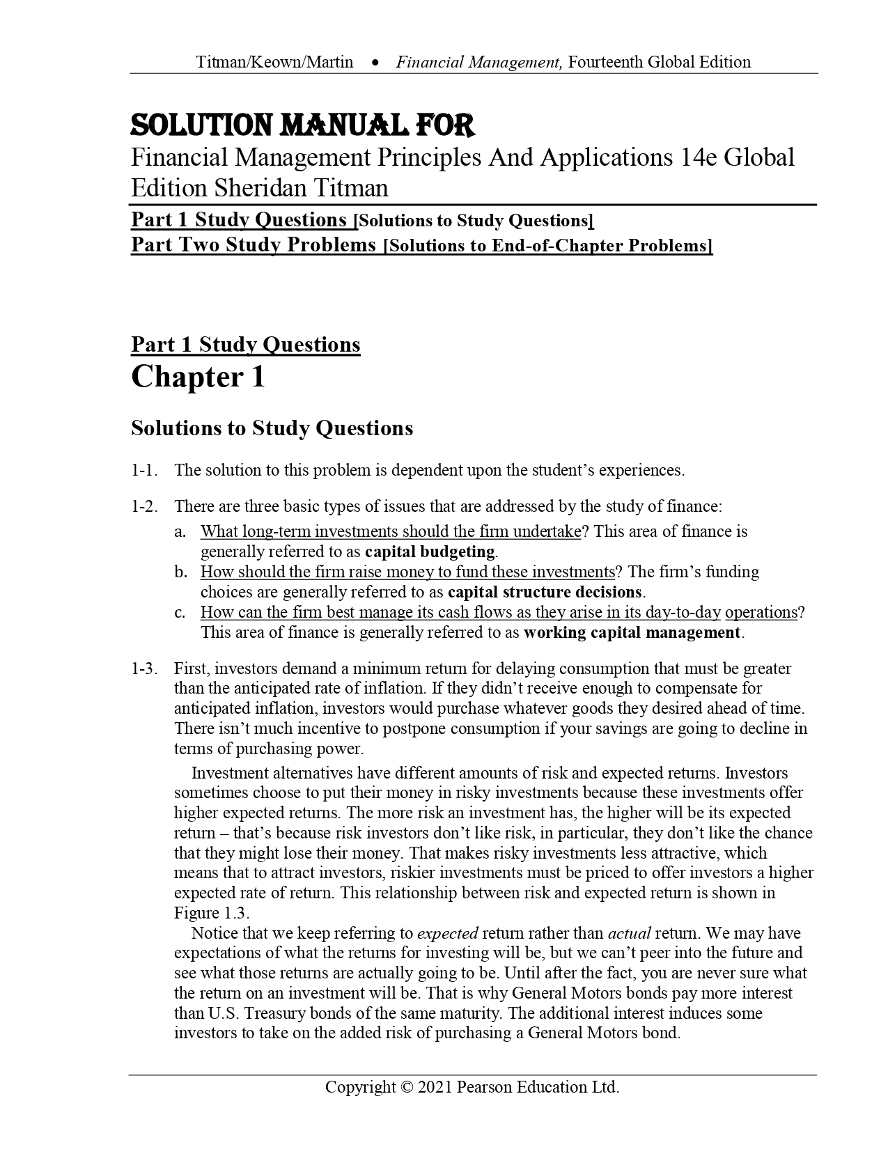 Solution Manual for Financial Management Principles And Appl - Inspire ...