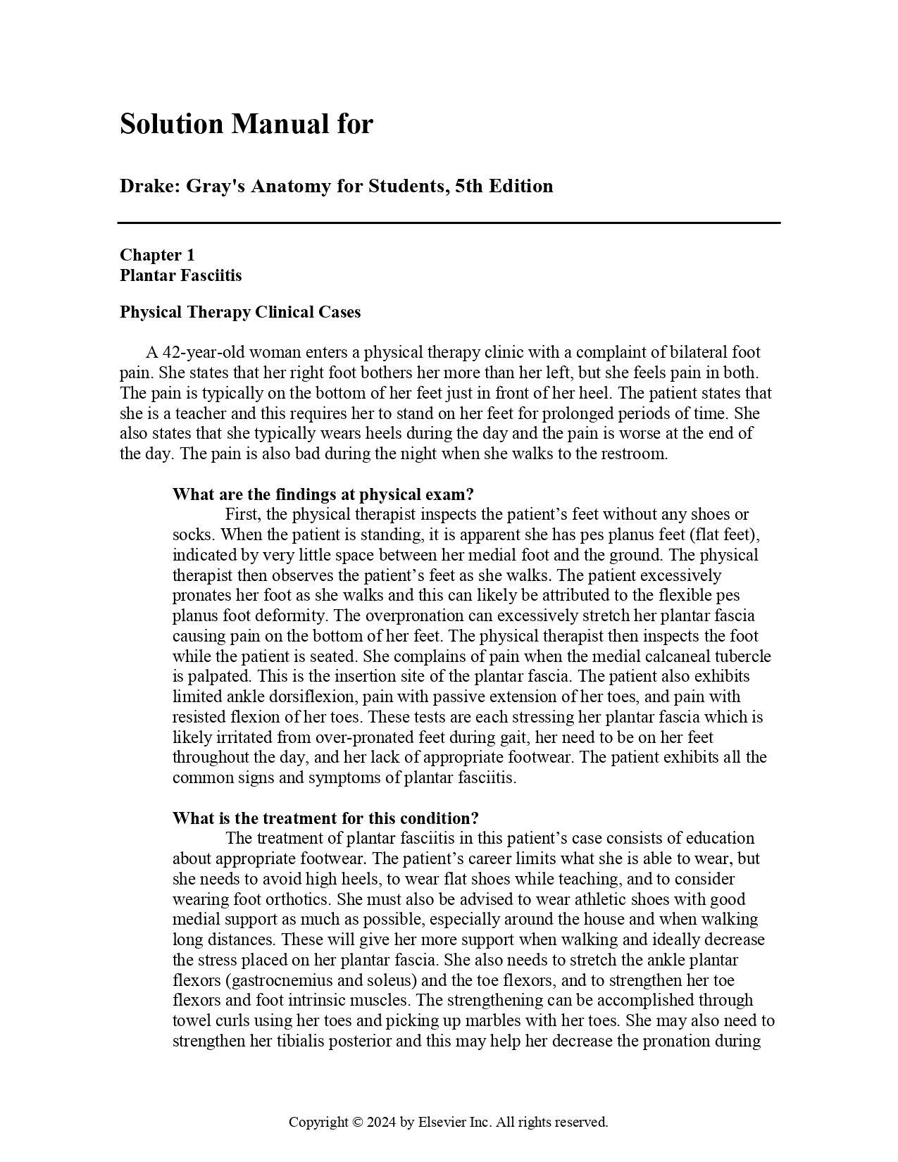 Solution Manual for Drake Gray's Anatomy for Students, 5th E | Inspire ...