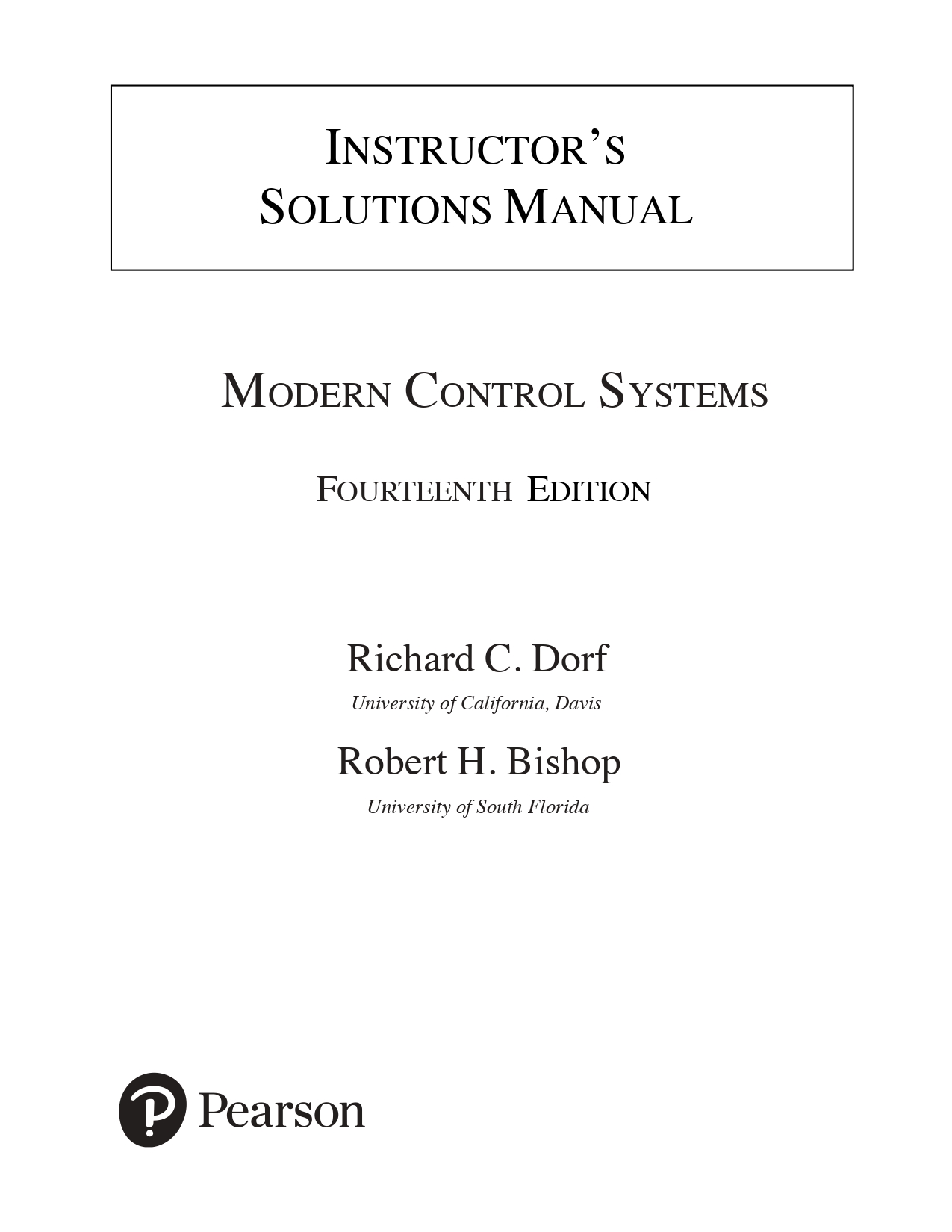 Solution Manual for Modern Control Systems, 14th edition By | Inspire ...