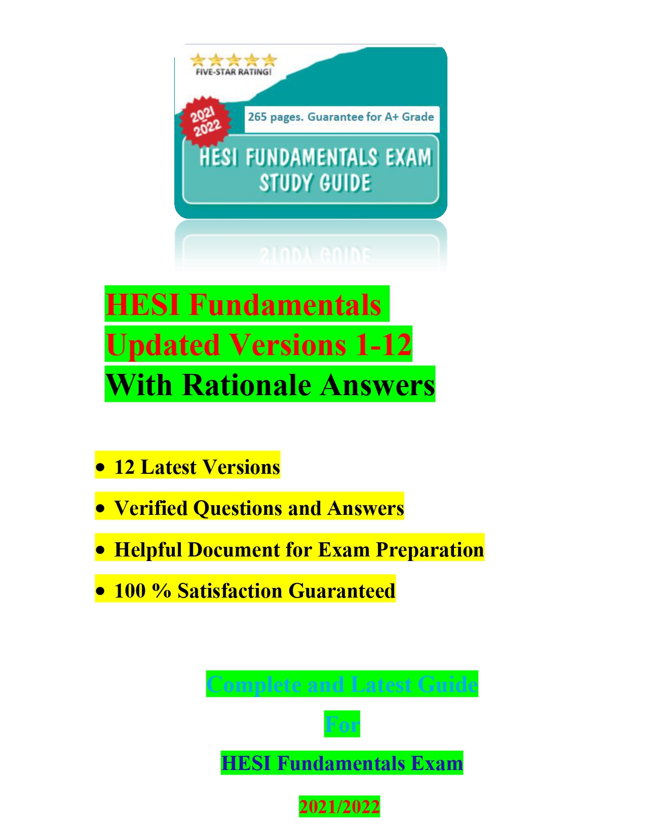 HESI Fundamentals Updated Versions 1-12 With Rationale Answe - Inspire ...