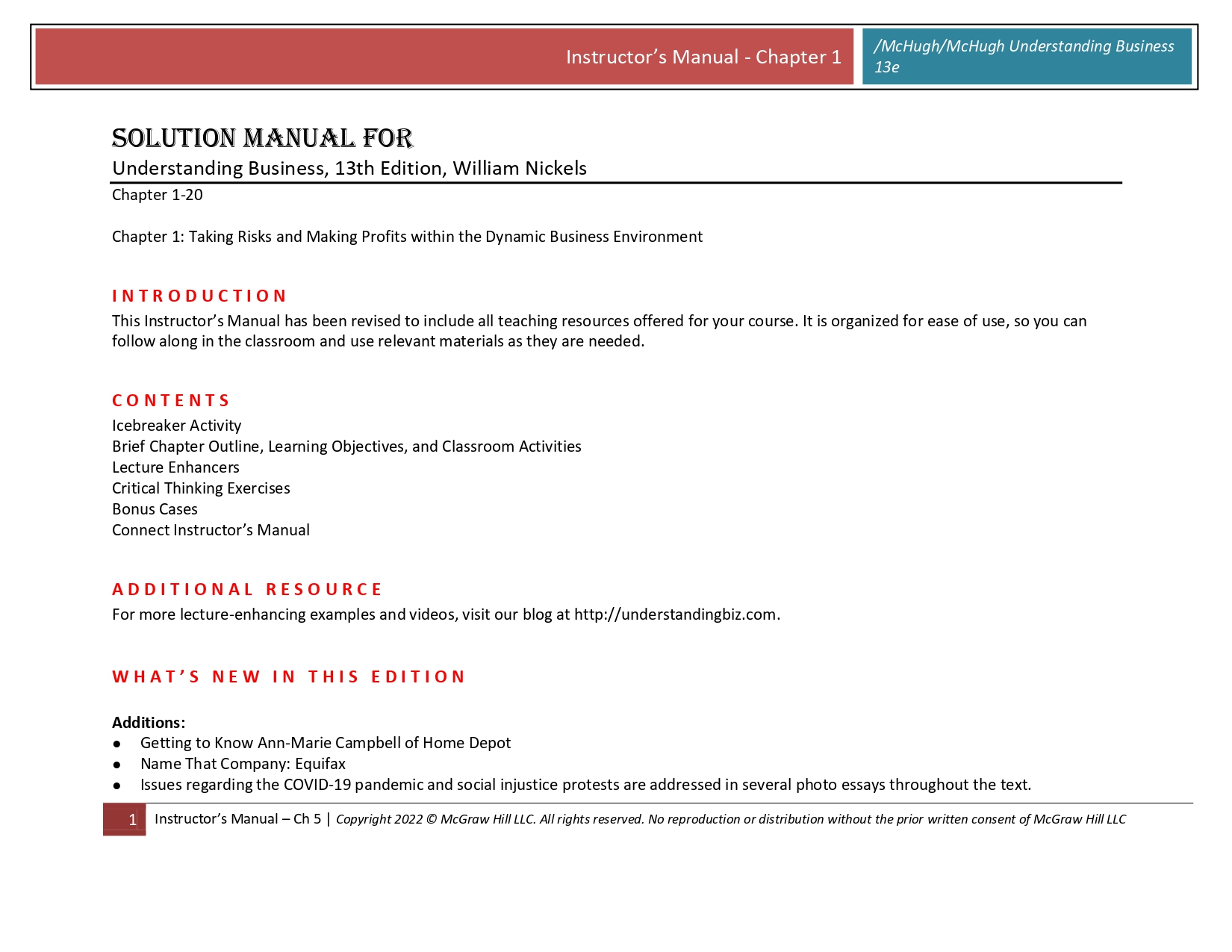 Solution Manual for Understanding Business, 13th Edition by | Inspire ...