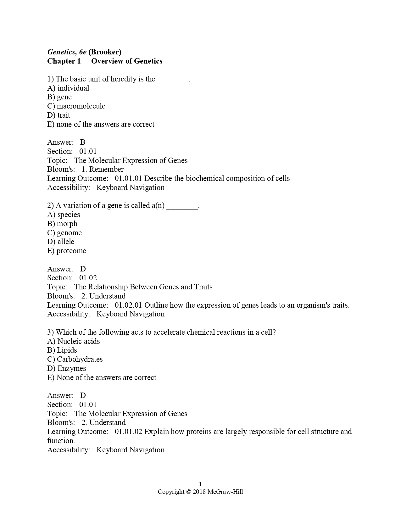 Test Bank for Genetics Analysis and Principles 6th Edition b | Inspire ...