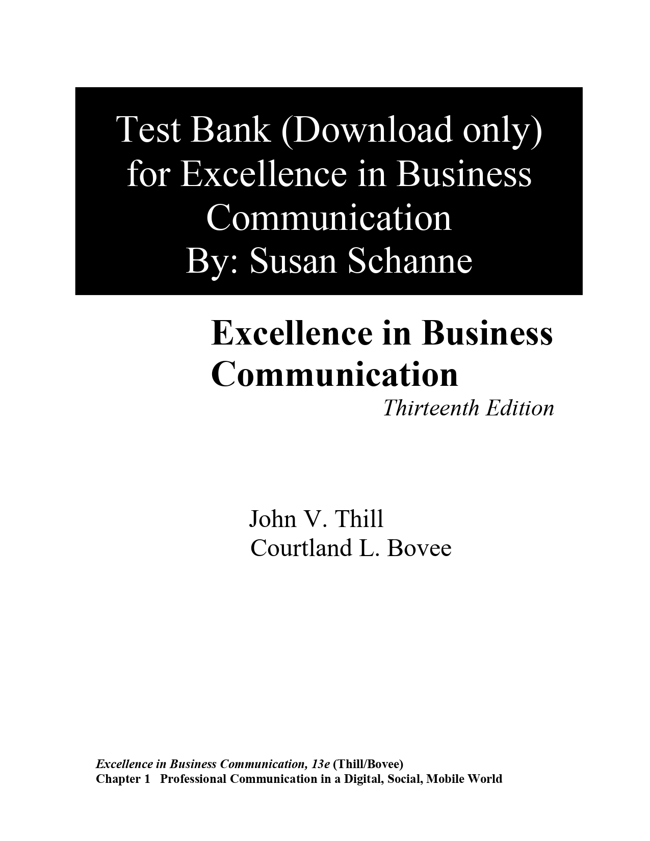 Test Bank For Excellence in Business Communication, 13th by | Inspire ...