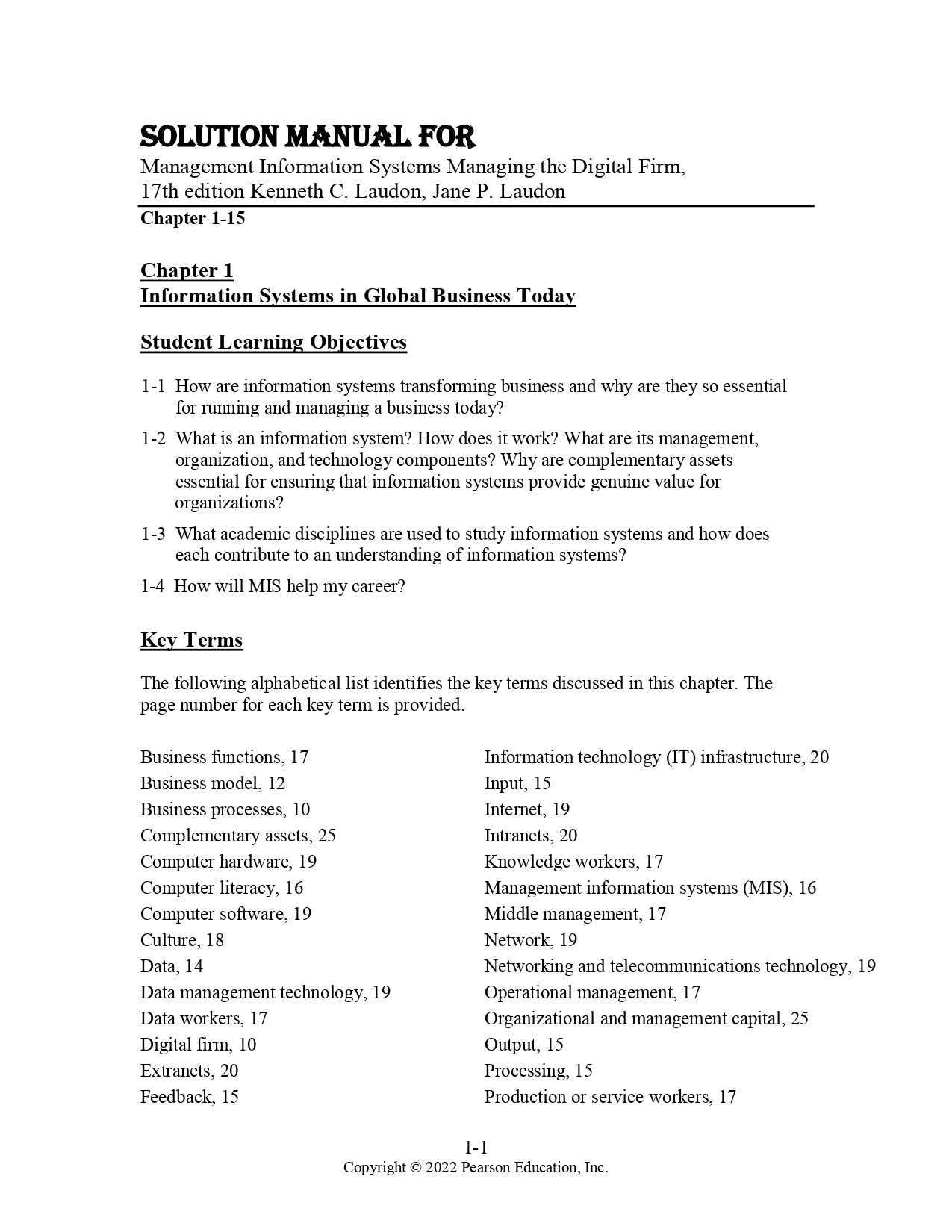 Solution Manual For Management Information Systems Managing Inspire Uplift