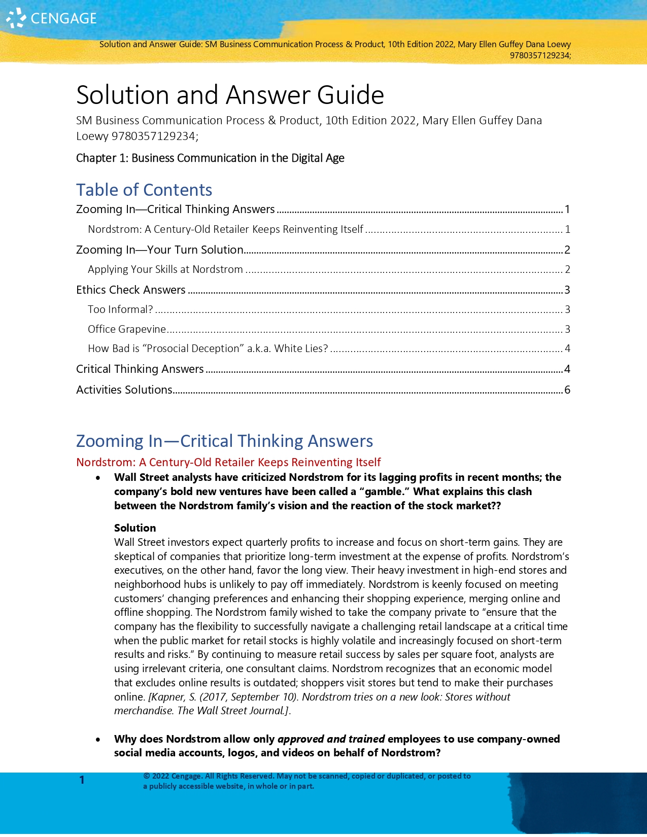 Solution and Answers Guide Business Communication Process & | Inspire ...