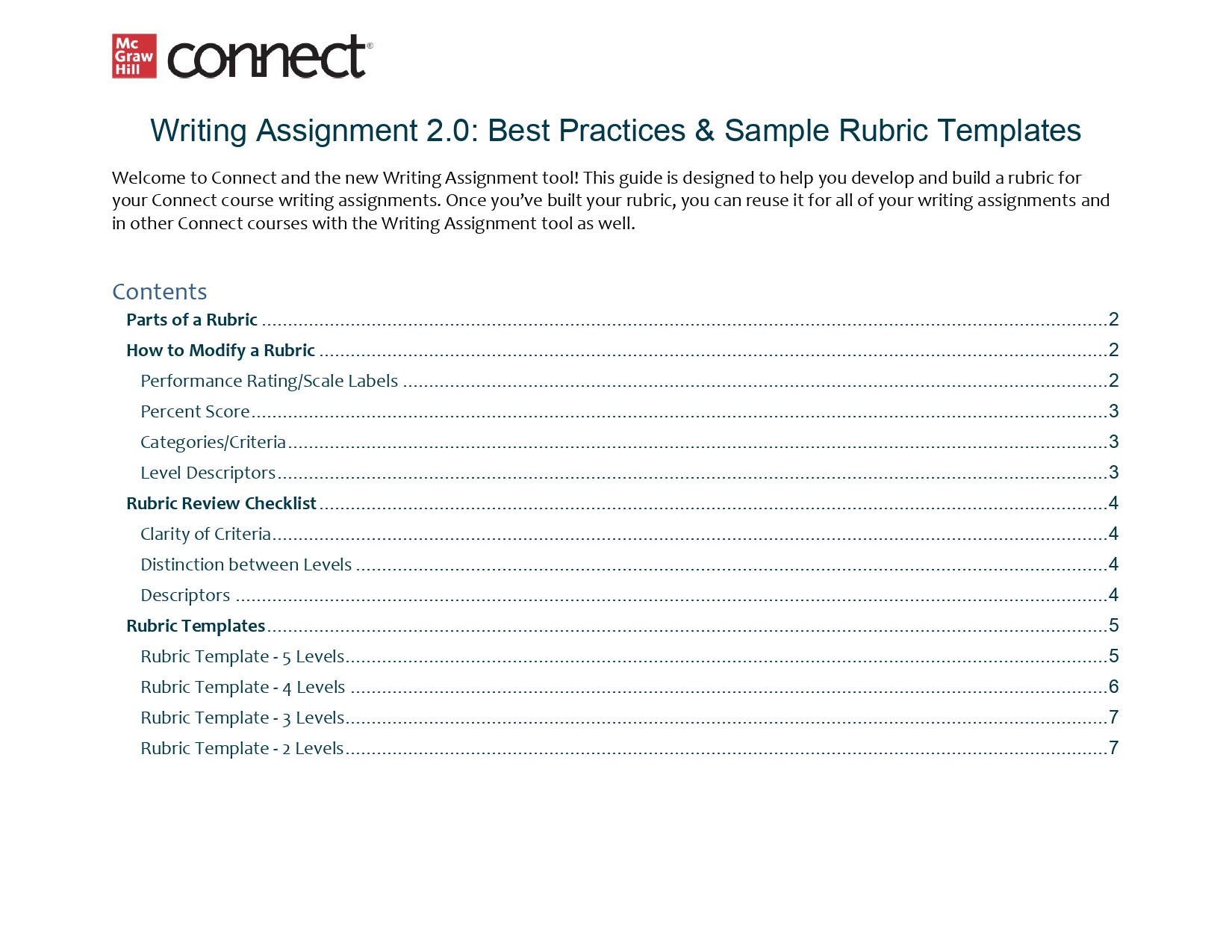Writing Assignment Rubric Template for Introduction To Manag | Inspire ...