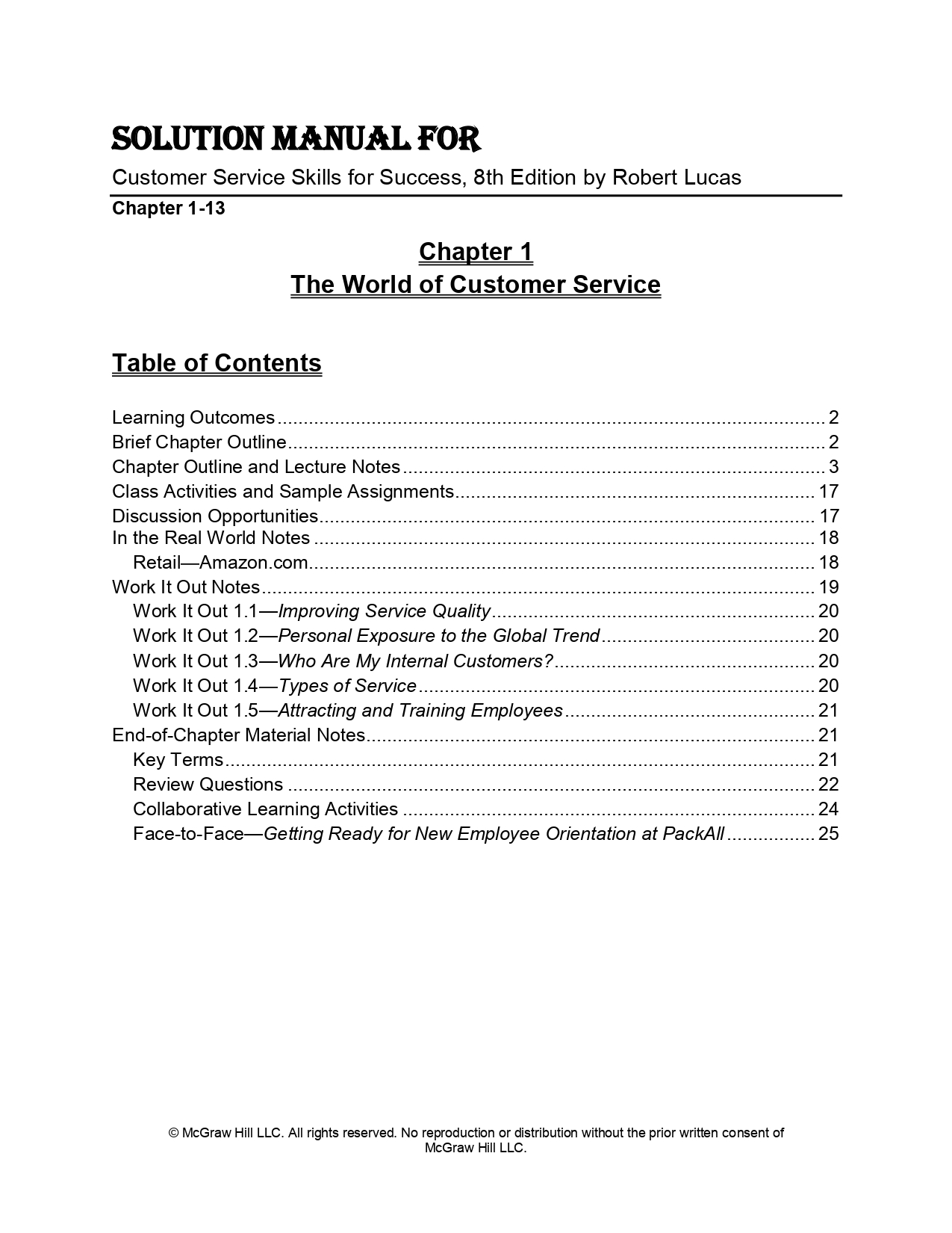 Solution Manual For Customer Service Skills for Success, 8th | Inspire ...