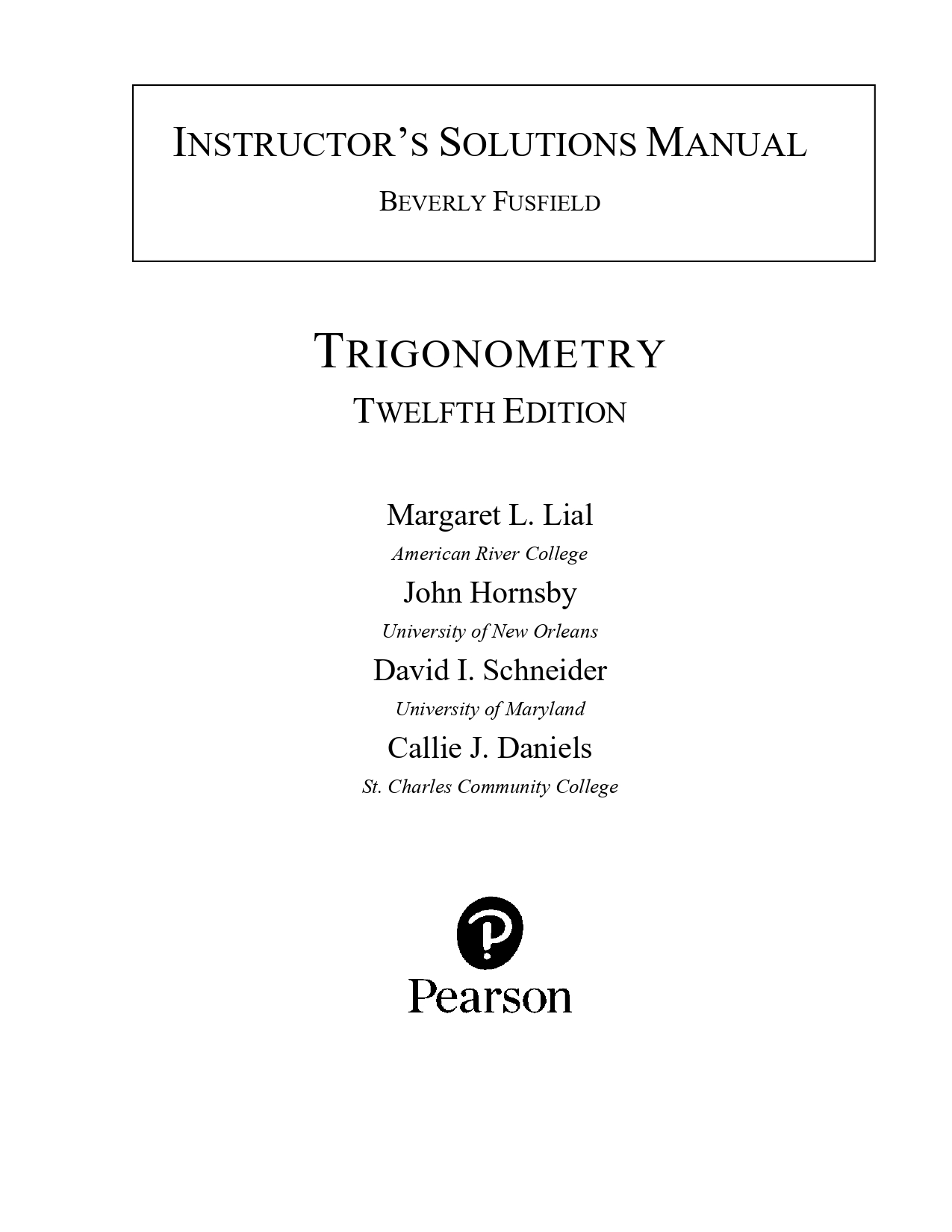 Solution Manual For Trigonometry, 12th Edition by Margaret L | Inspire ...