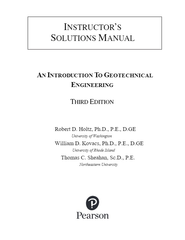 Solution Manual For Introduction to Geotechnical Engineering | Inspire Uplift