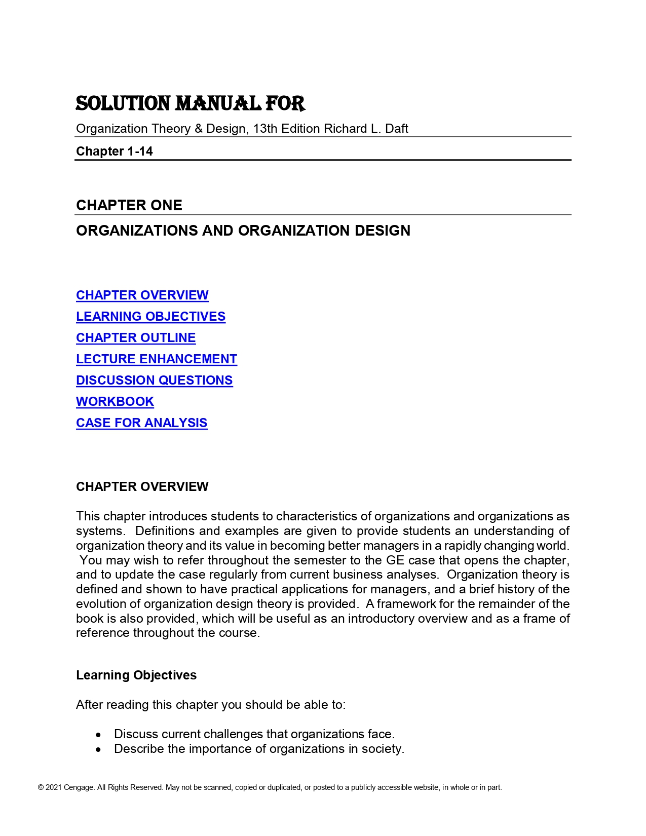 Solution Manual For Organization Theory & Design, 13th Editi | Inspire ...