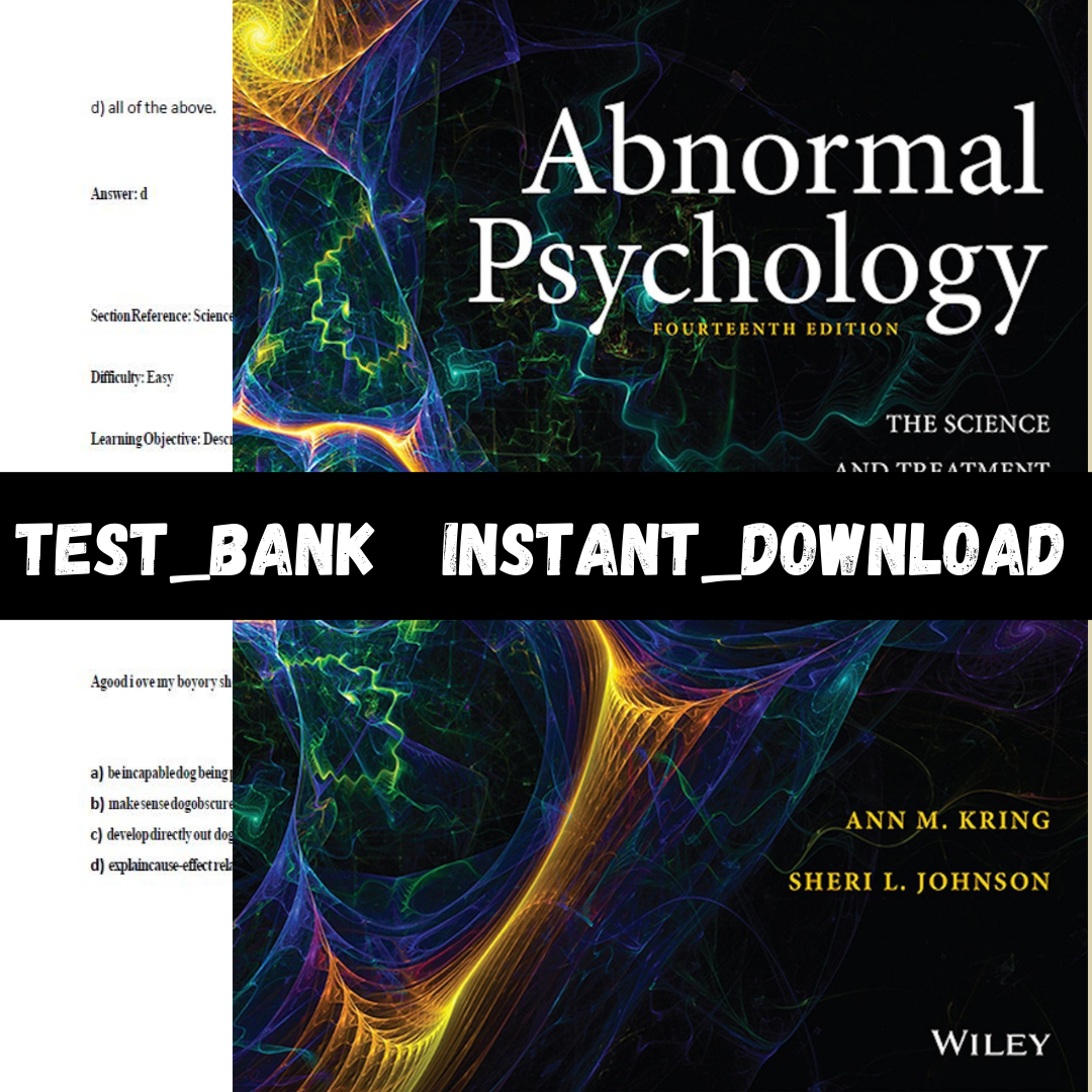 Abnormal Psychology 14th Edition Kring | Inspire Uplift