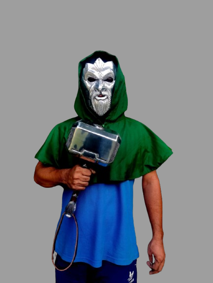 Silver Antique God Of War Face Mask Fantasy Warrior Face Arm | Inspire ...