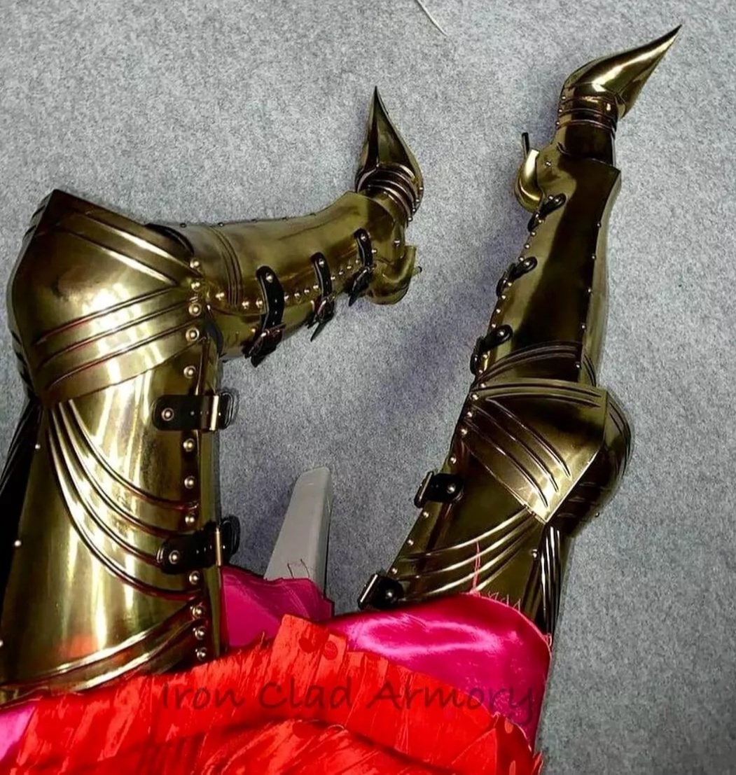 Sca/Steel Medieval Knight Full Legs Armor Fantasy Silver & B | Inspire ...
