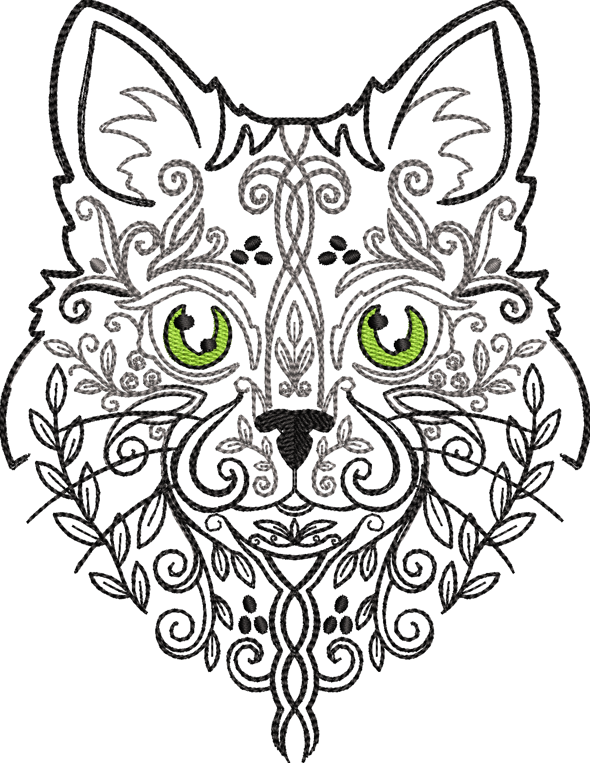 Animal Face Embroidery Motif Design | Inspire Uplift