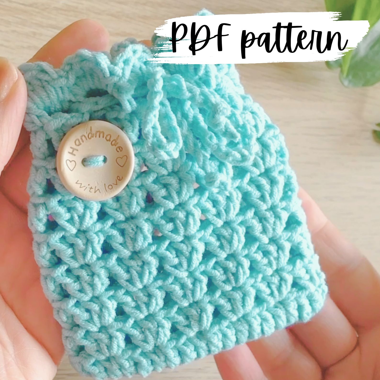 Cute Crochet Drawstring Pouch PDF Pattern | Inspire Uplift