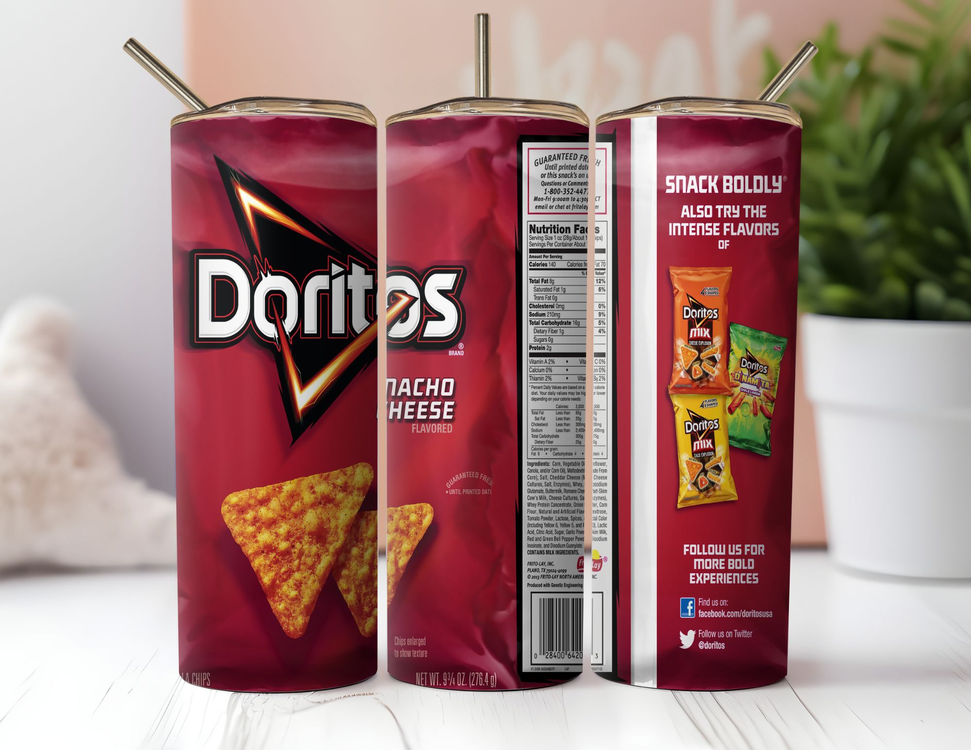 Doritos Nacho Cheese Tumbler Wrap, 20oz Skinny Tumbler Wrap, | Inspire ...