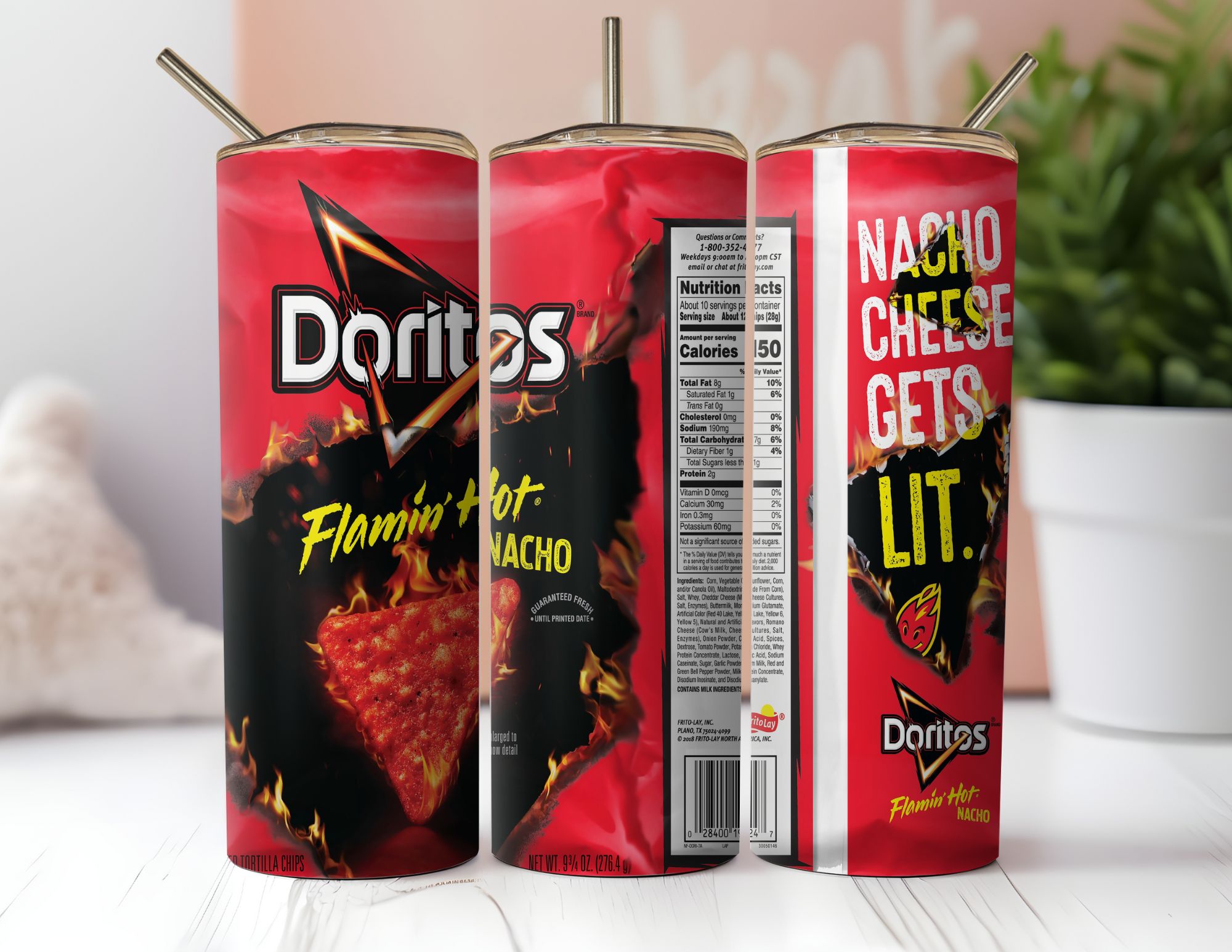 Doritos Flamin Hot Nacho Tumbler Wrap, 20oz Skinny Tumbler W | Inspire ...