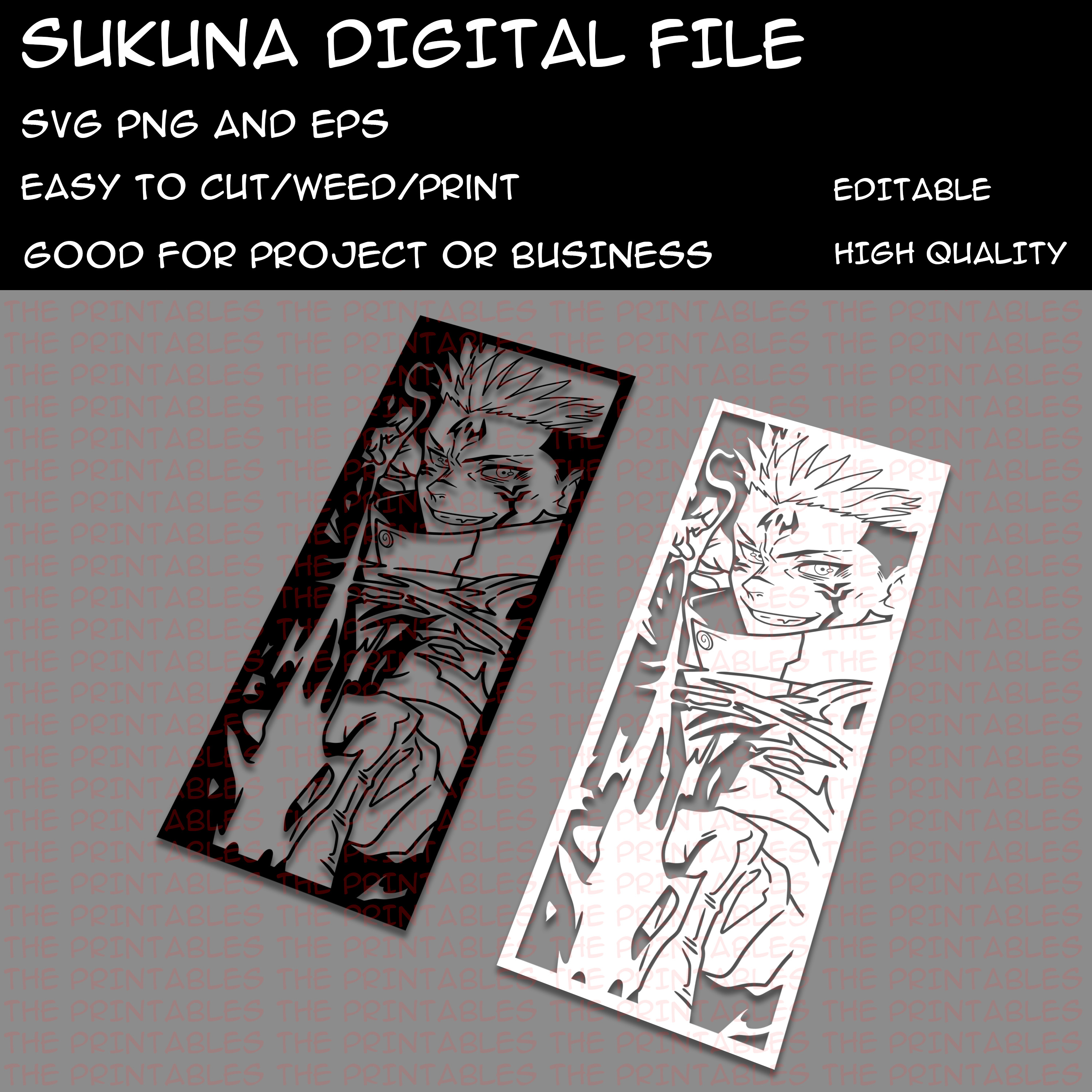 Sukuna sticker decal and shirt design digital files | Inspire Uplift