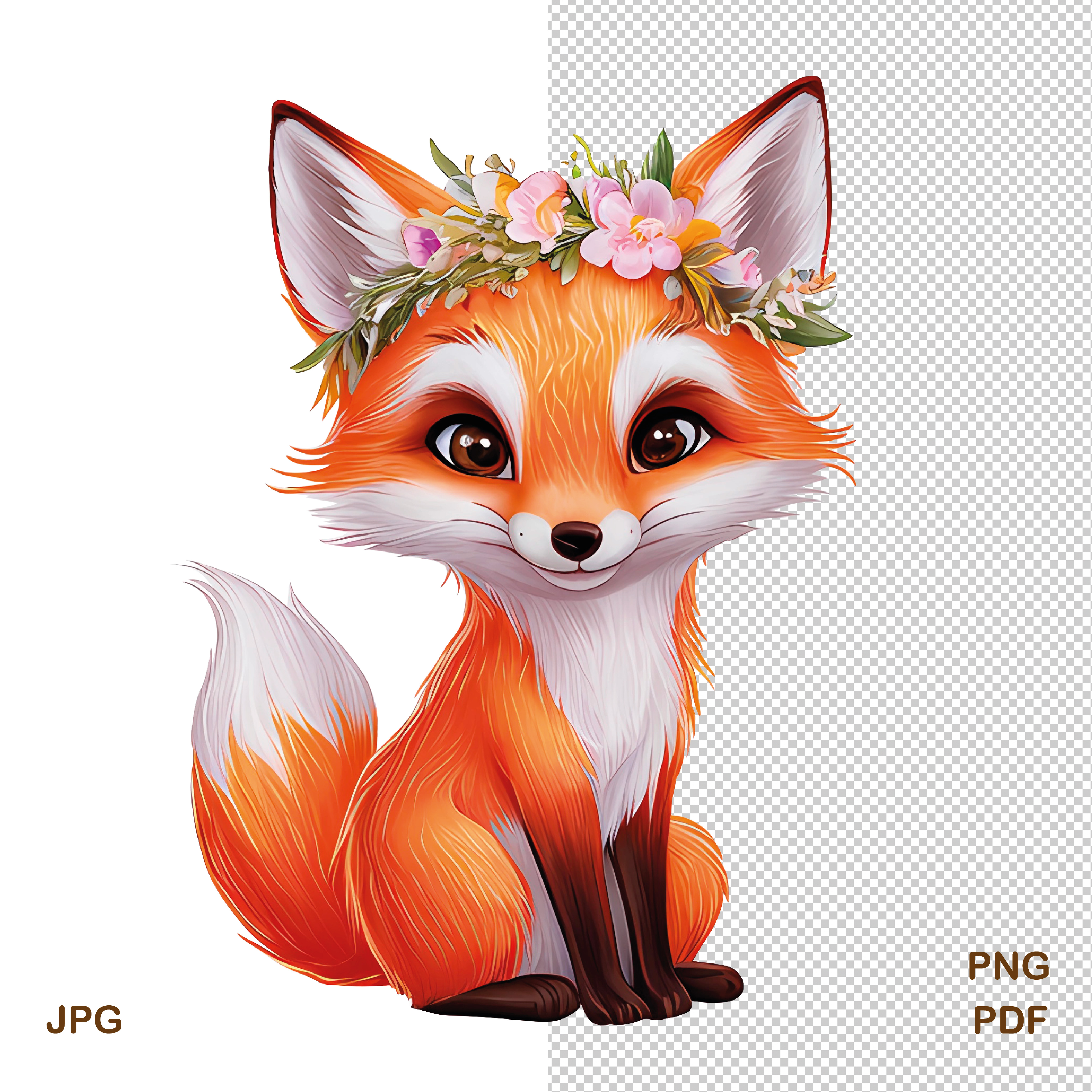 Digital art with adorable and charming Fox for print or any | Inspire ...