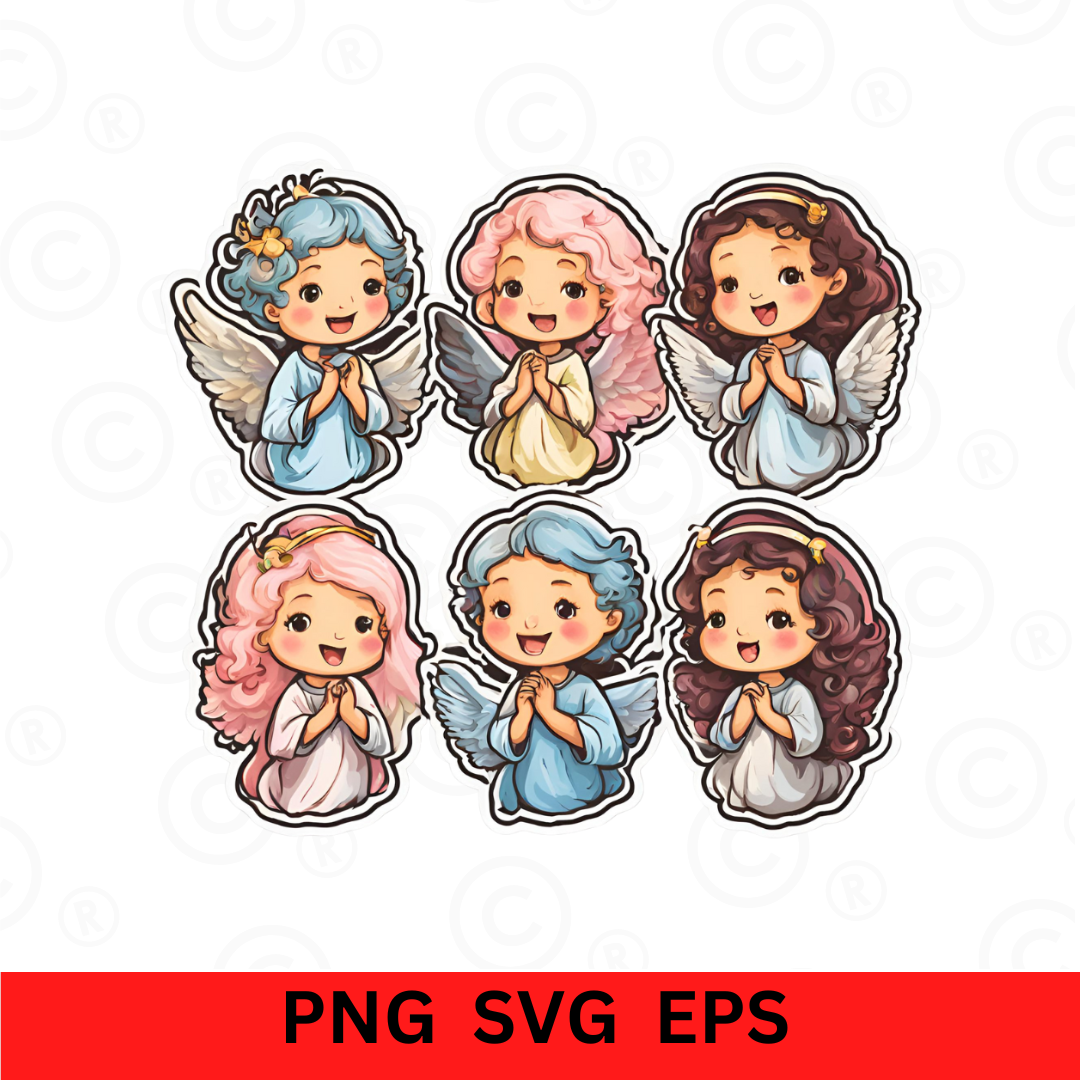 Sticker Of Angels PNG , SVG , EPS | Inspire Uplift