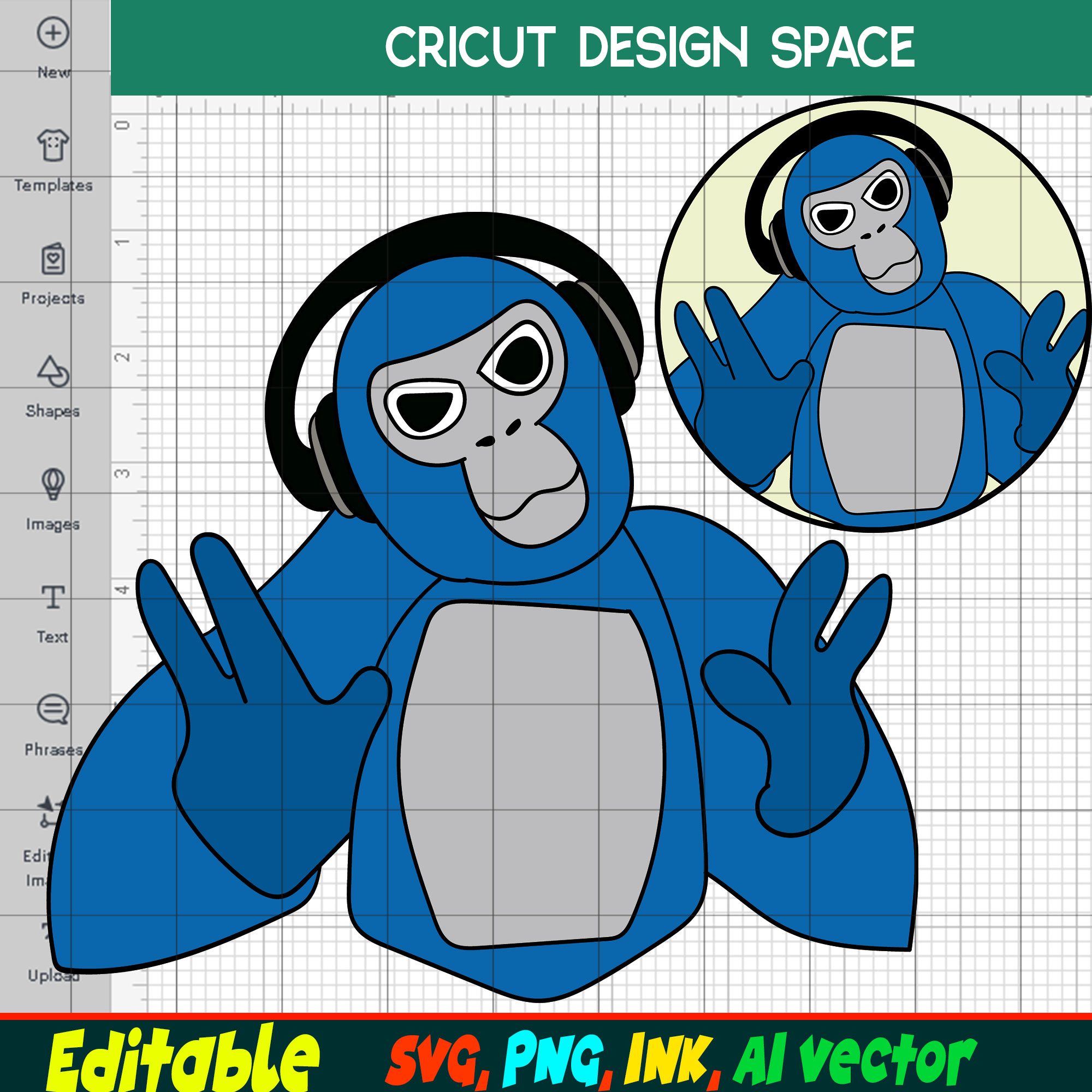 Editable Stickers Gorilla Tag SVG, Gorilla Tag PNG, vinyl St | Inspire ...