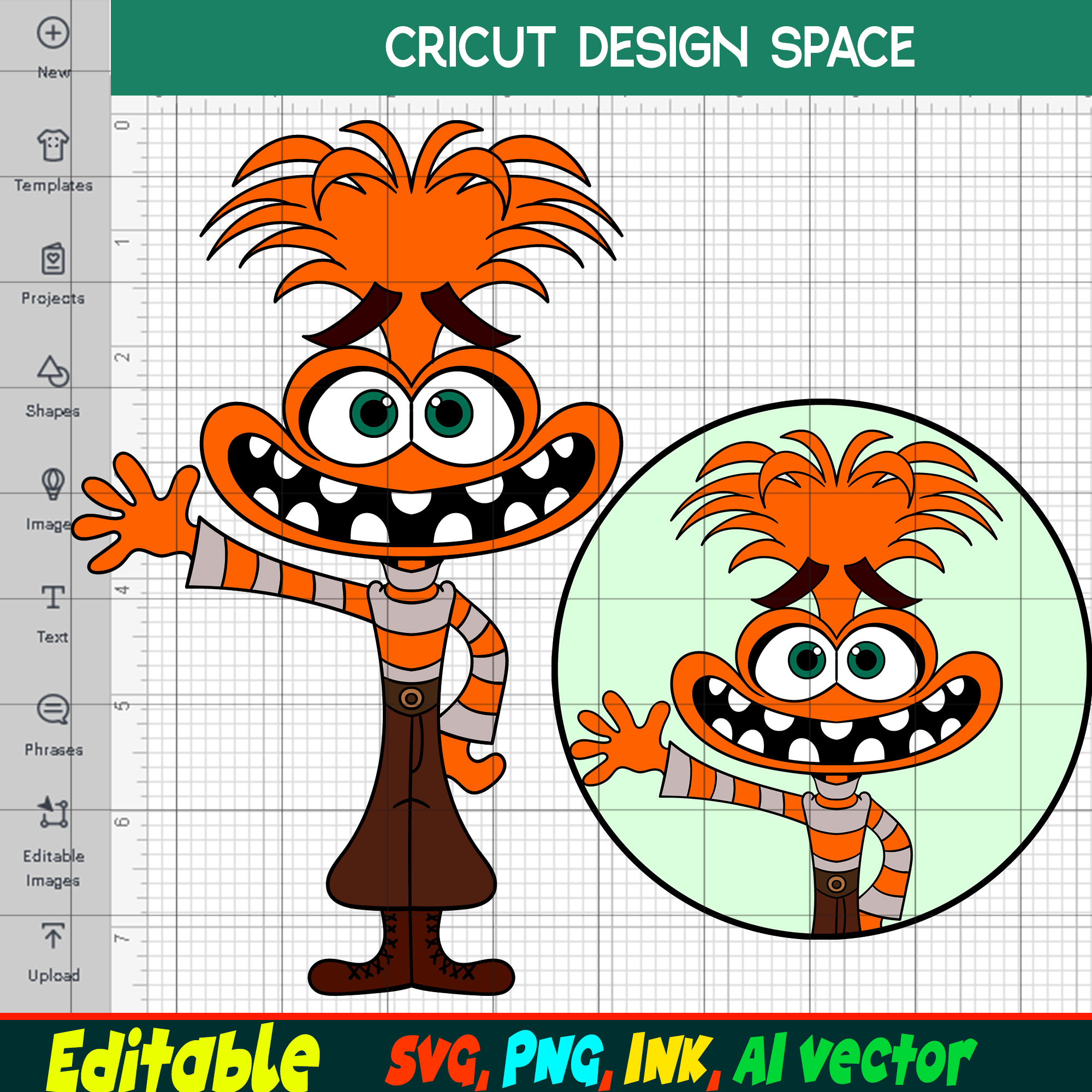 Editable Inside out 2 Anxiety SVG, Anxiety Sticker Png Print - Inspire ...
