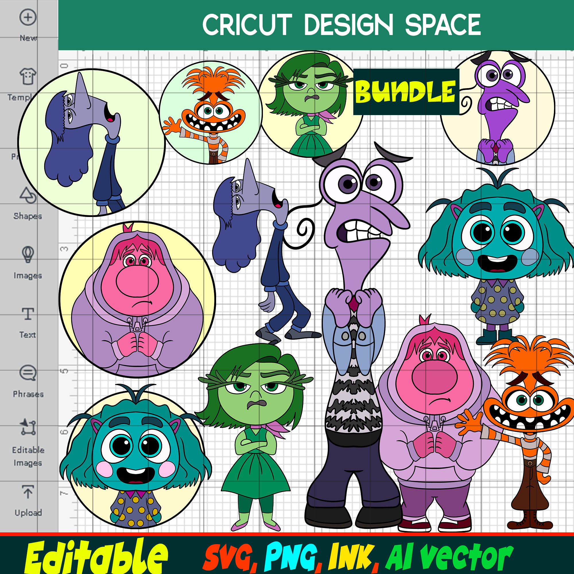 Bundle Inside out 2 Anxiety SVG, Disgust,Embarrassment,Ennui - Inspire ...