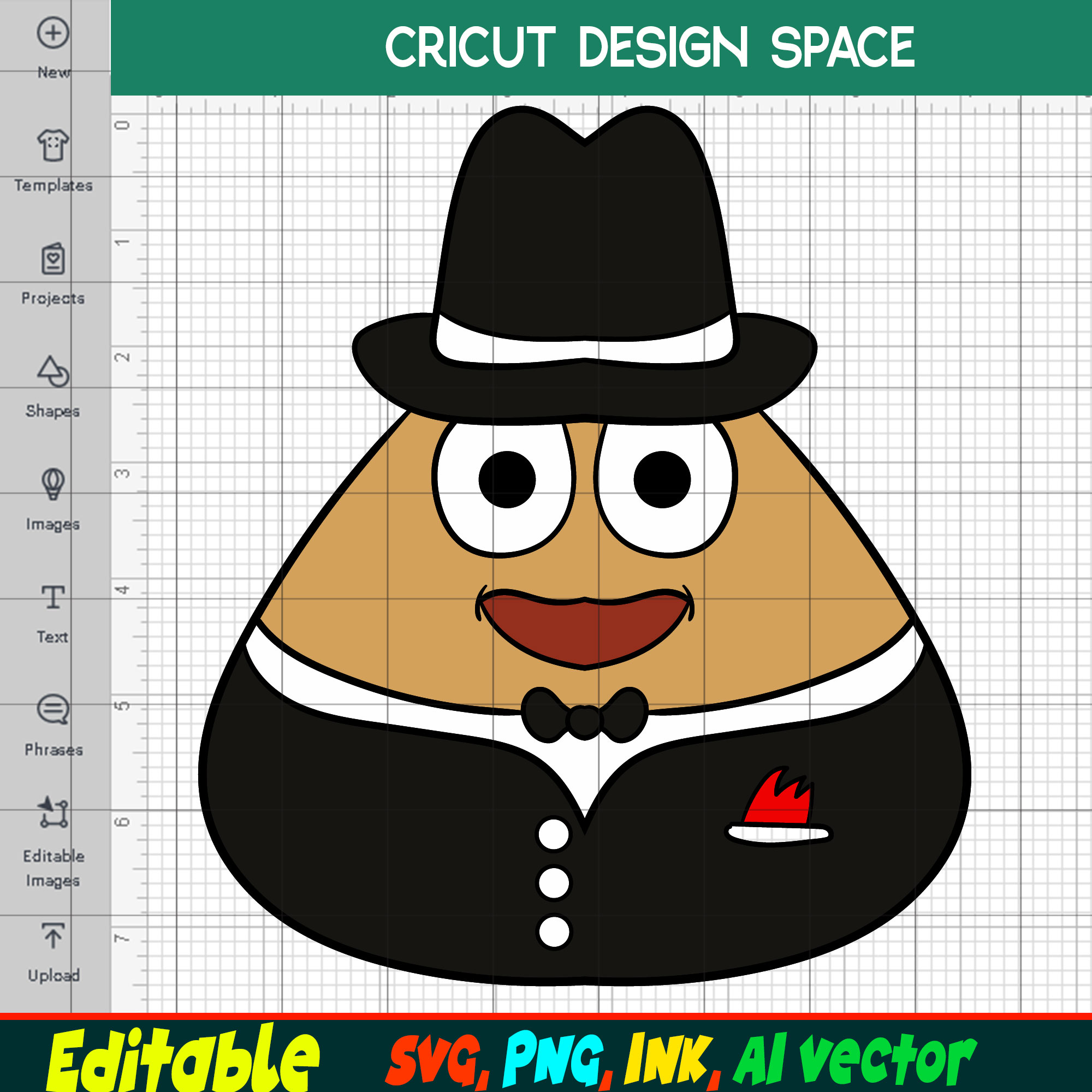 Editable Pou SVG, Pou Png, Coloring Pages Creepy Pou Printab - Inspire ...