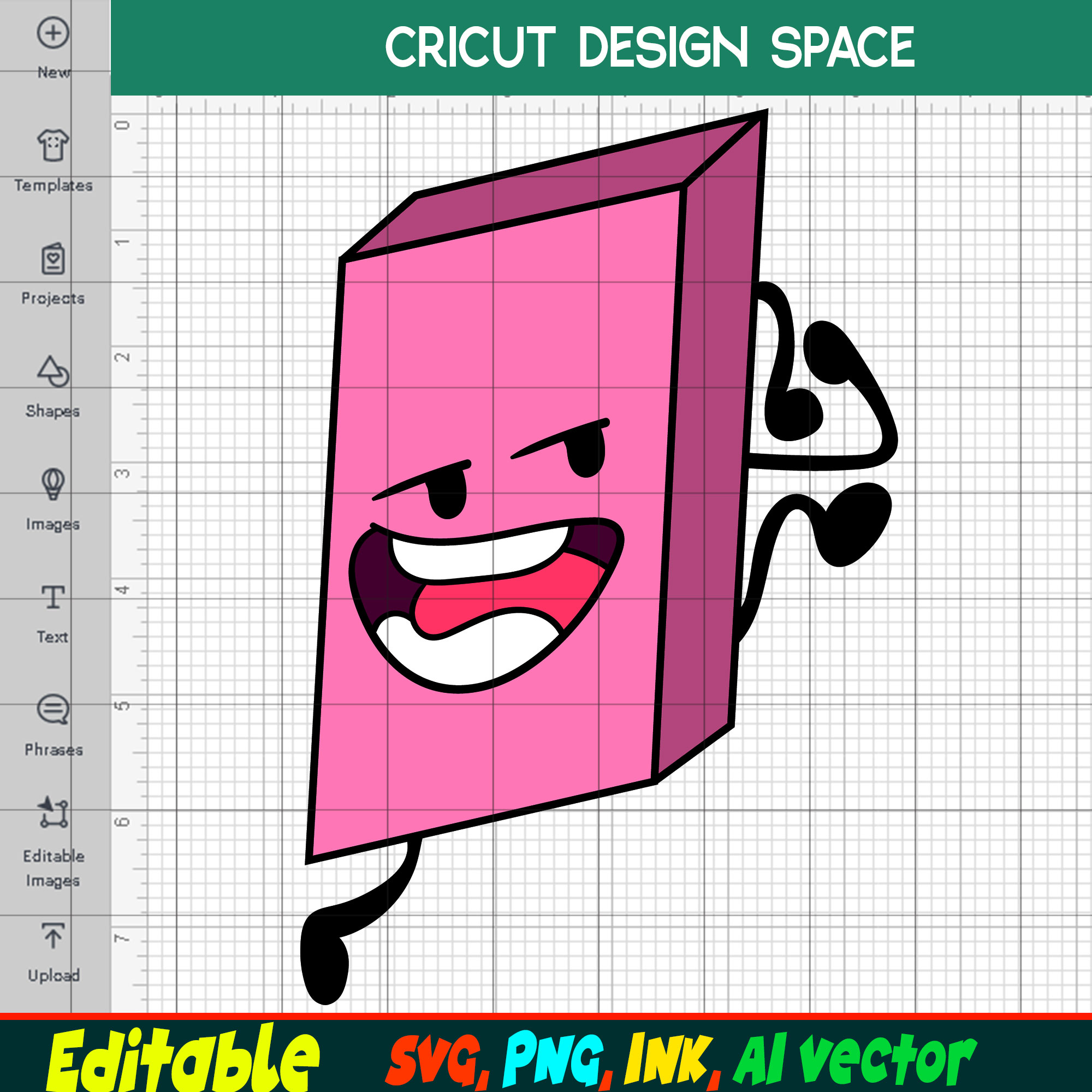 Editable bfdi Eraser SVG,bfdi Eraser PNG,bfdi Eraser Colorin - Inspire ...