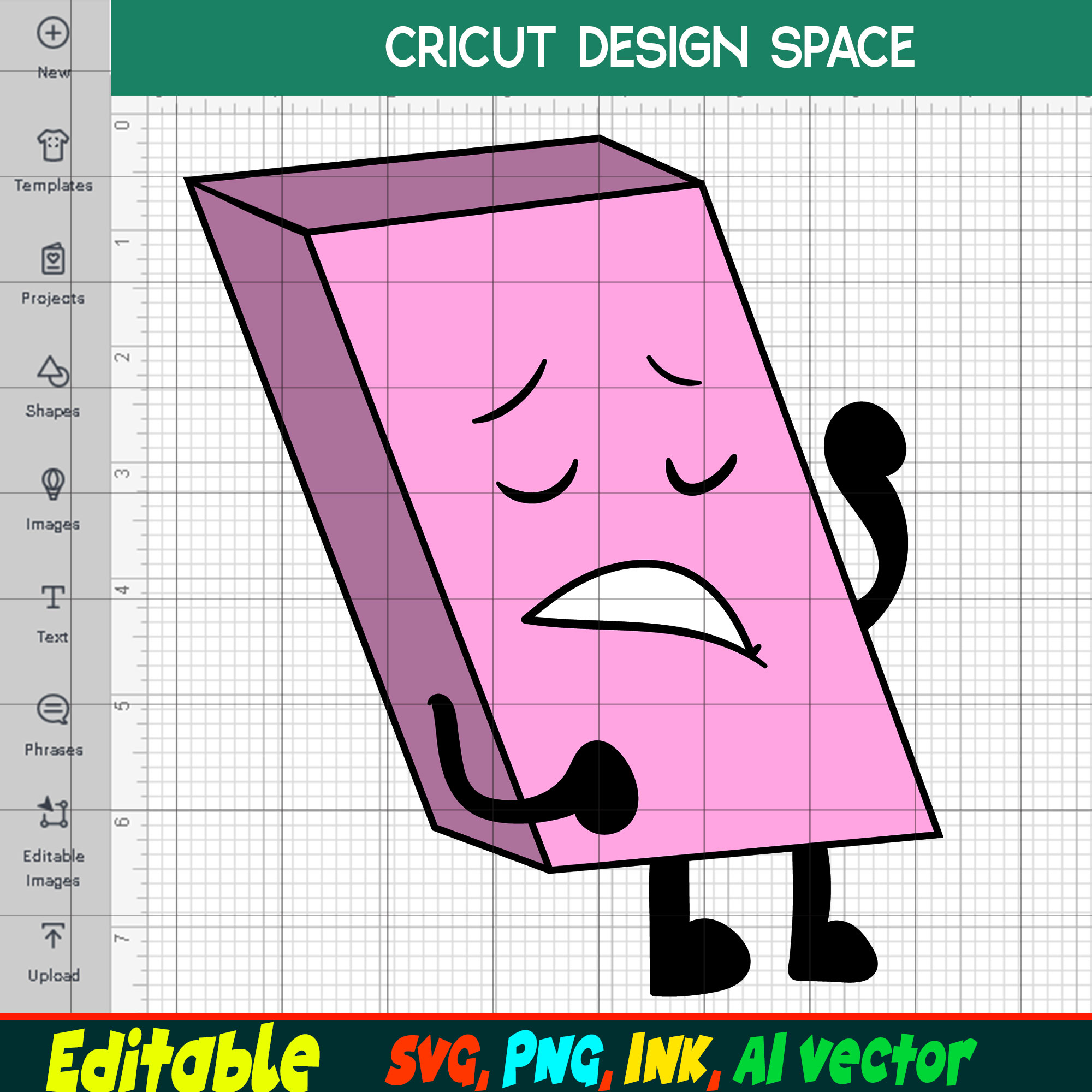 Editable bfdi Eraser SVG bfdi Eraser PNG,bfdi Eraser Colorin | Inspire ...