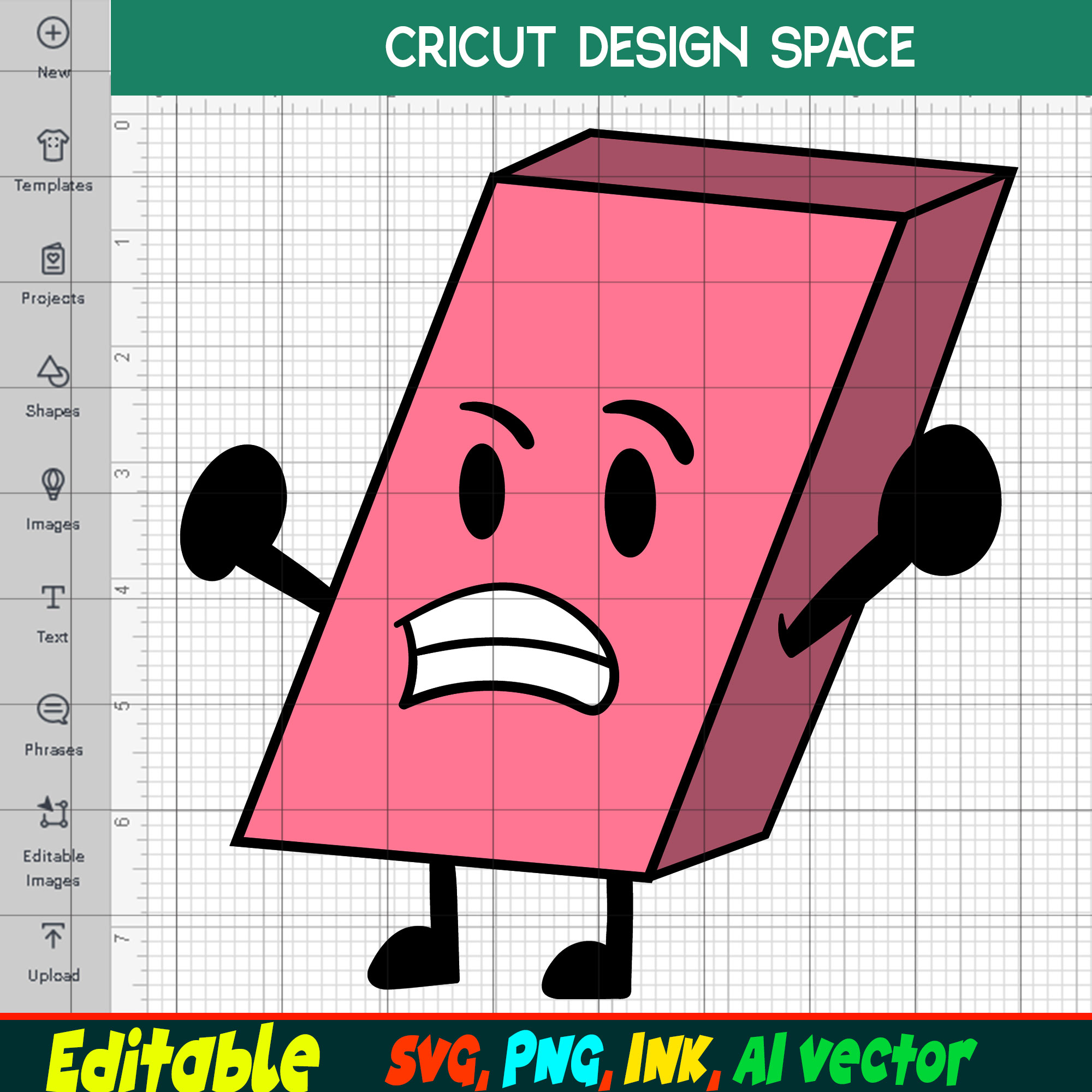 Editable Bfdi Eraser SVG bfdi Eraser PNG,bfdi Eraser Colorin | Inspire ...