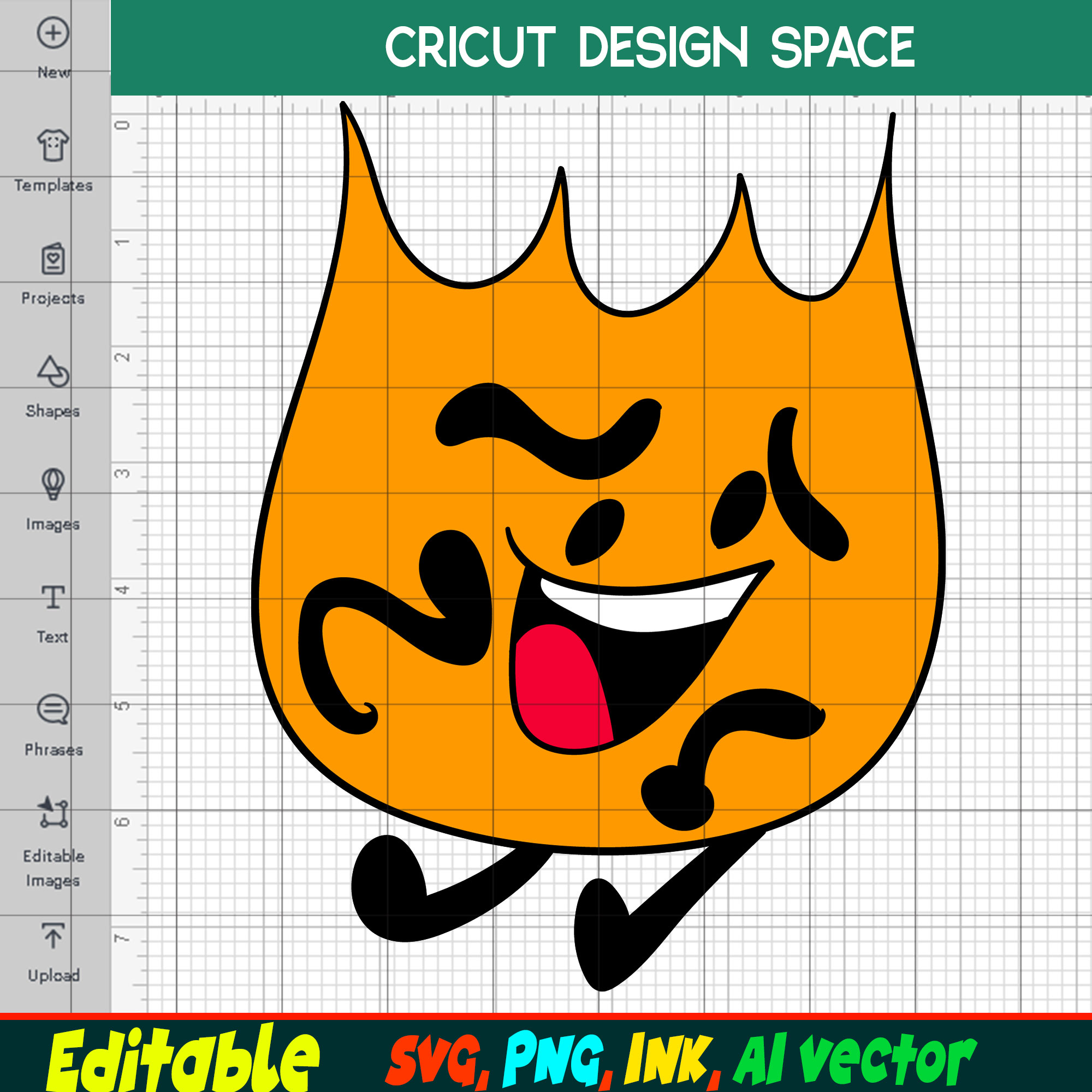 Editable Bfdi Firey SVG, Bfdi Firey Png, Bfdi Firey, Colorin | Inspire ...