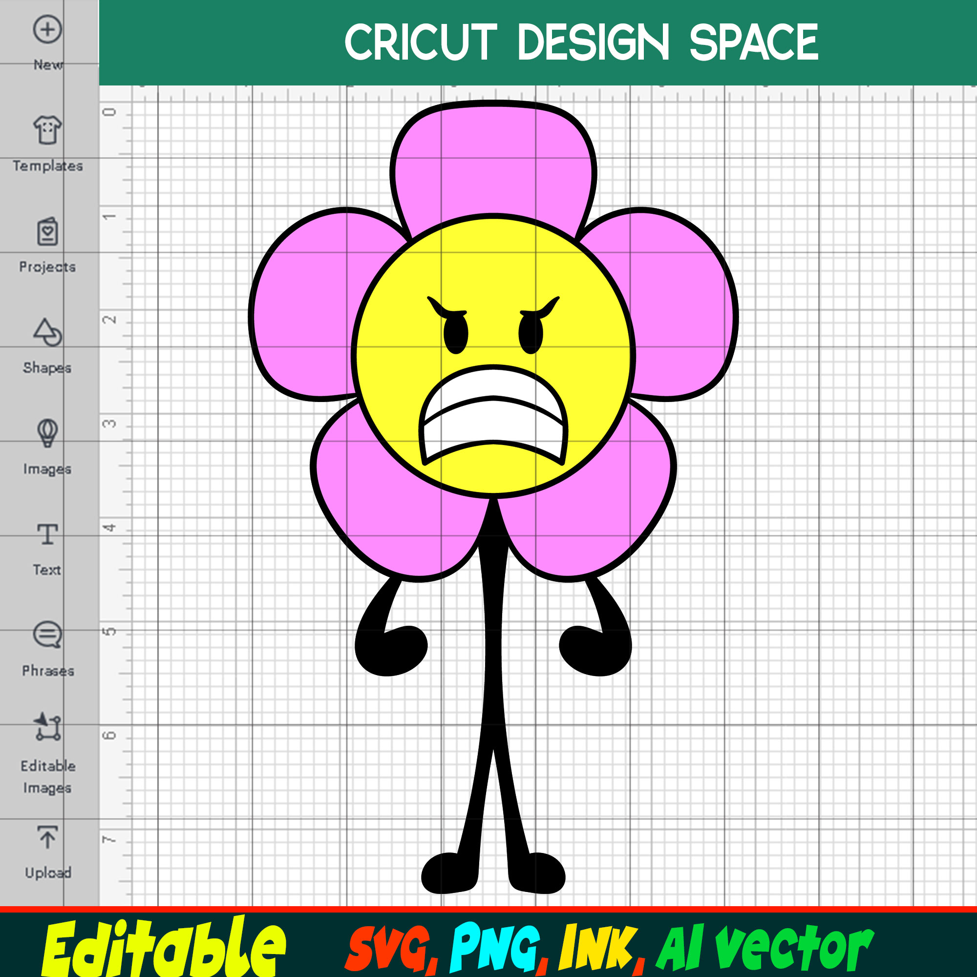 Editable Bfdi Flowers SVG, Bfdi Flowers Png Flowers, Colorin | Inspire ...