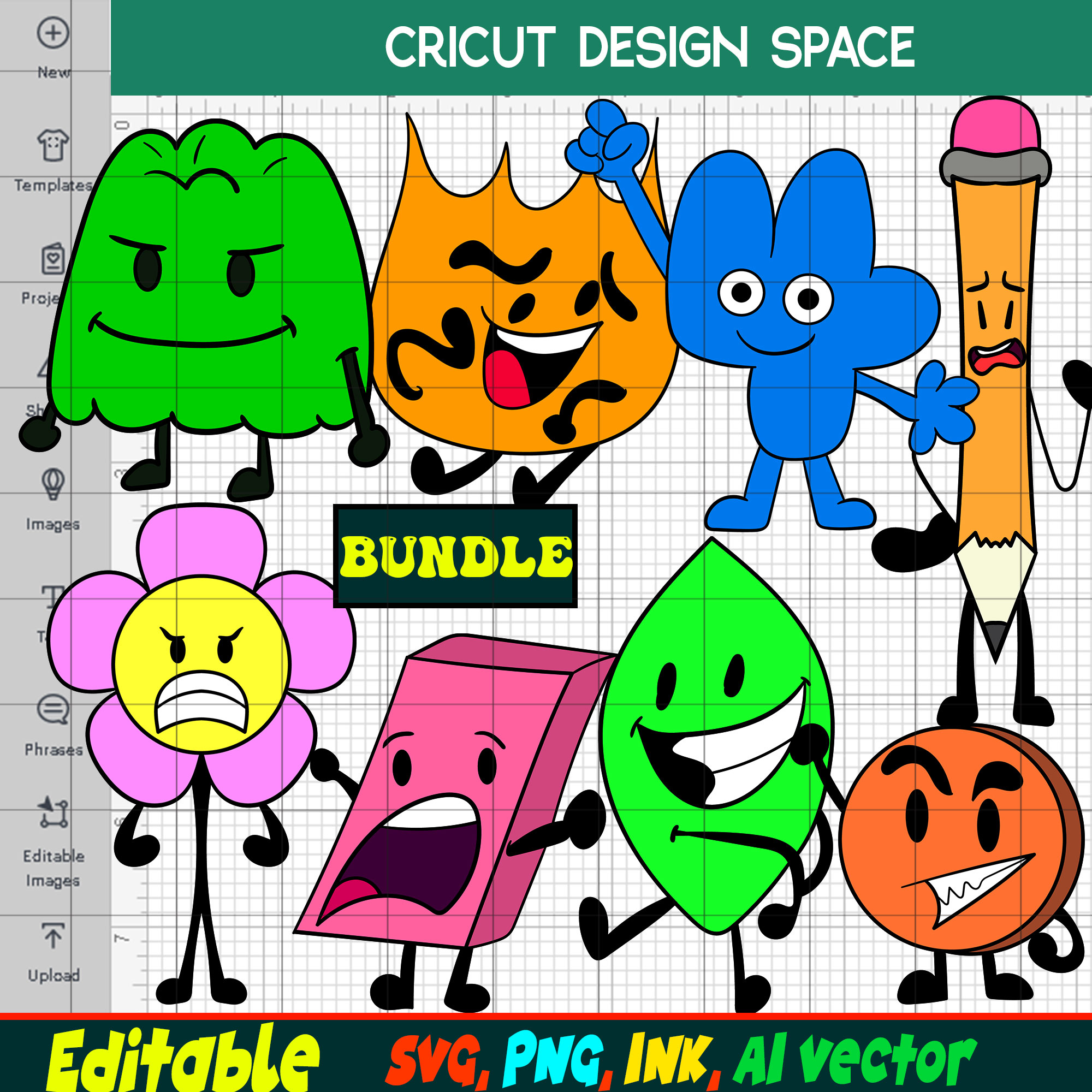 Editable bfdi Match SVG, Eraser PNG, Out Of The Blue,Coiny,F | Inspire ...