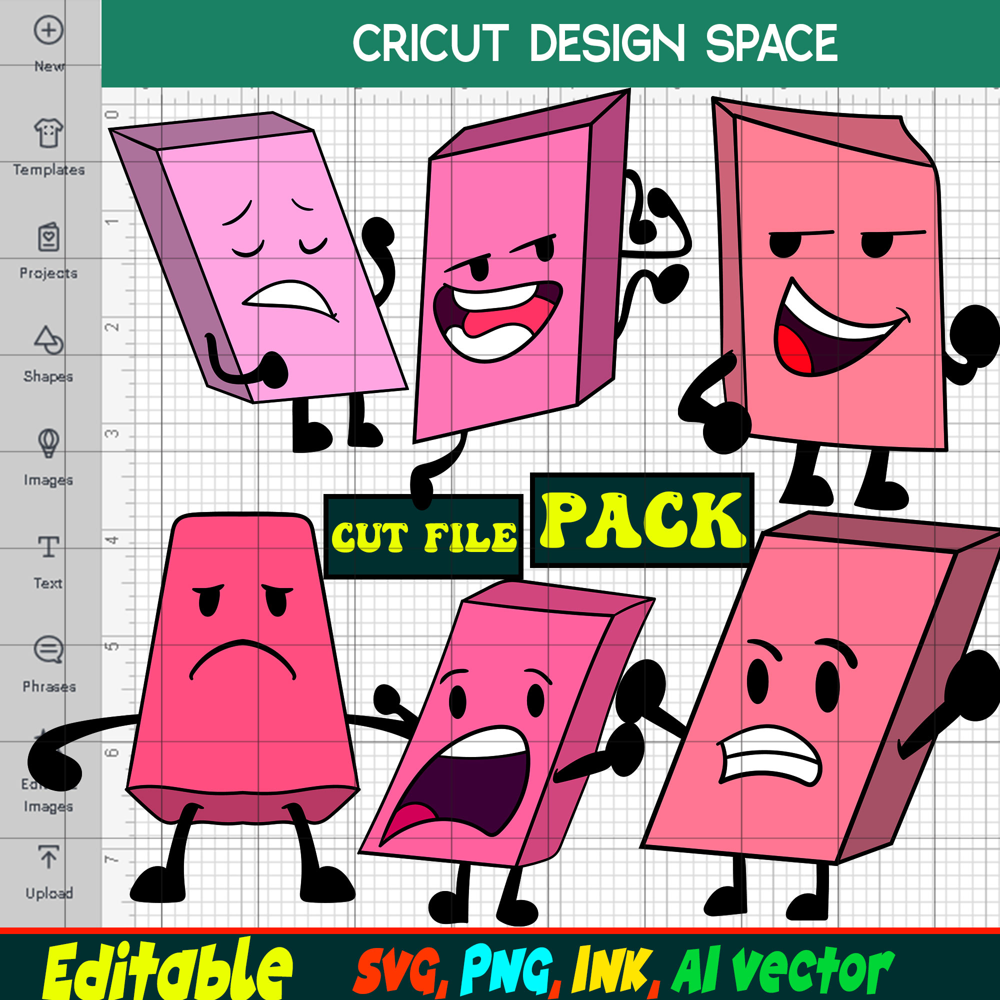 Editable bfdi Eraser SVG,bfdi Eraser PNG, bfdi Eraser Ink Co | Inspire ...