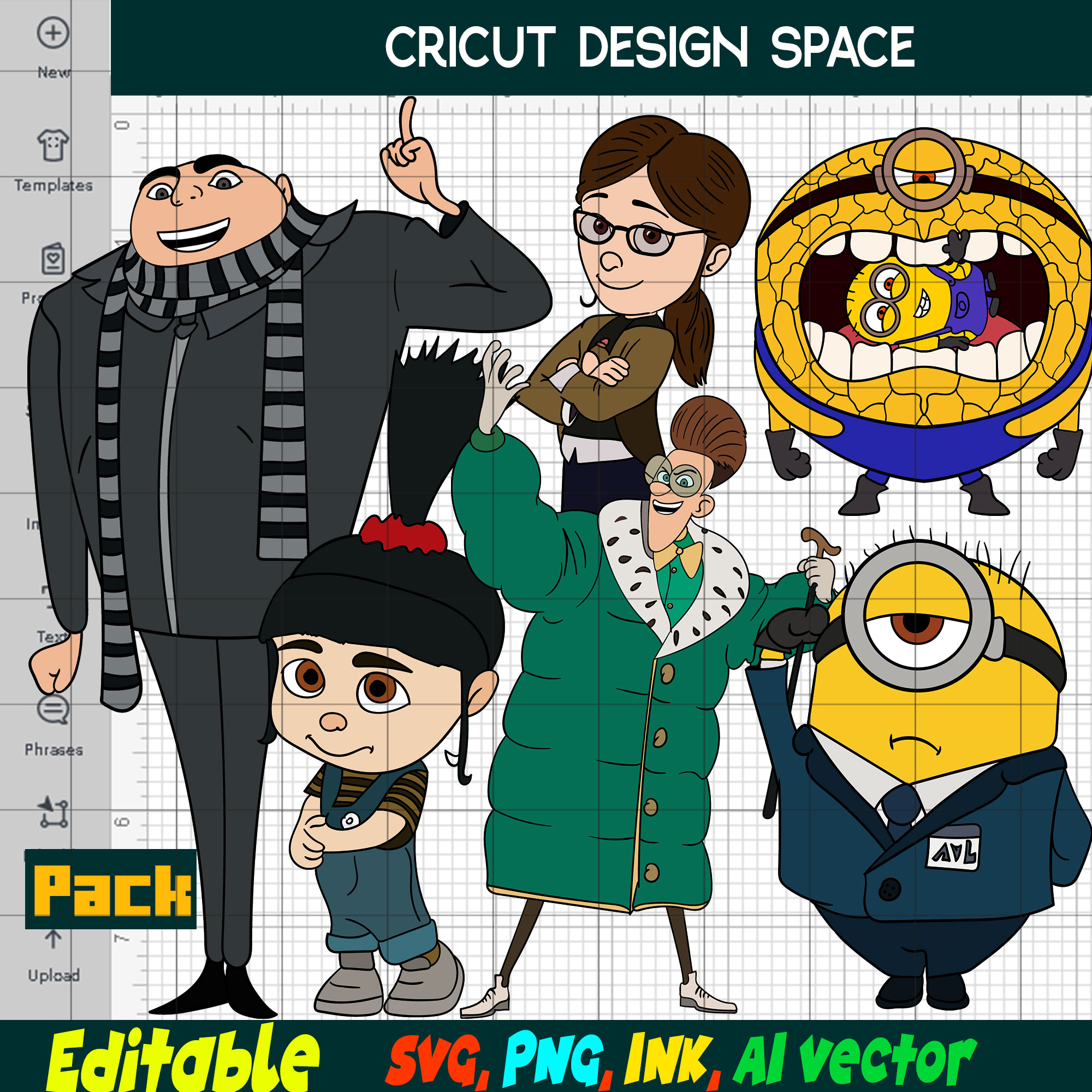 Editable Pack Cut file Project Agnes Gru,Despicable me 4,Gru | Inspire ...