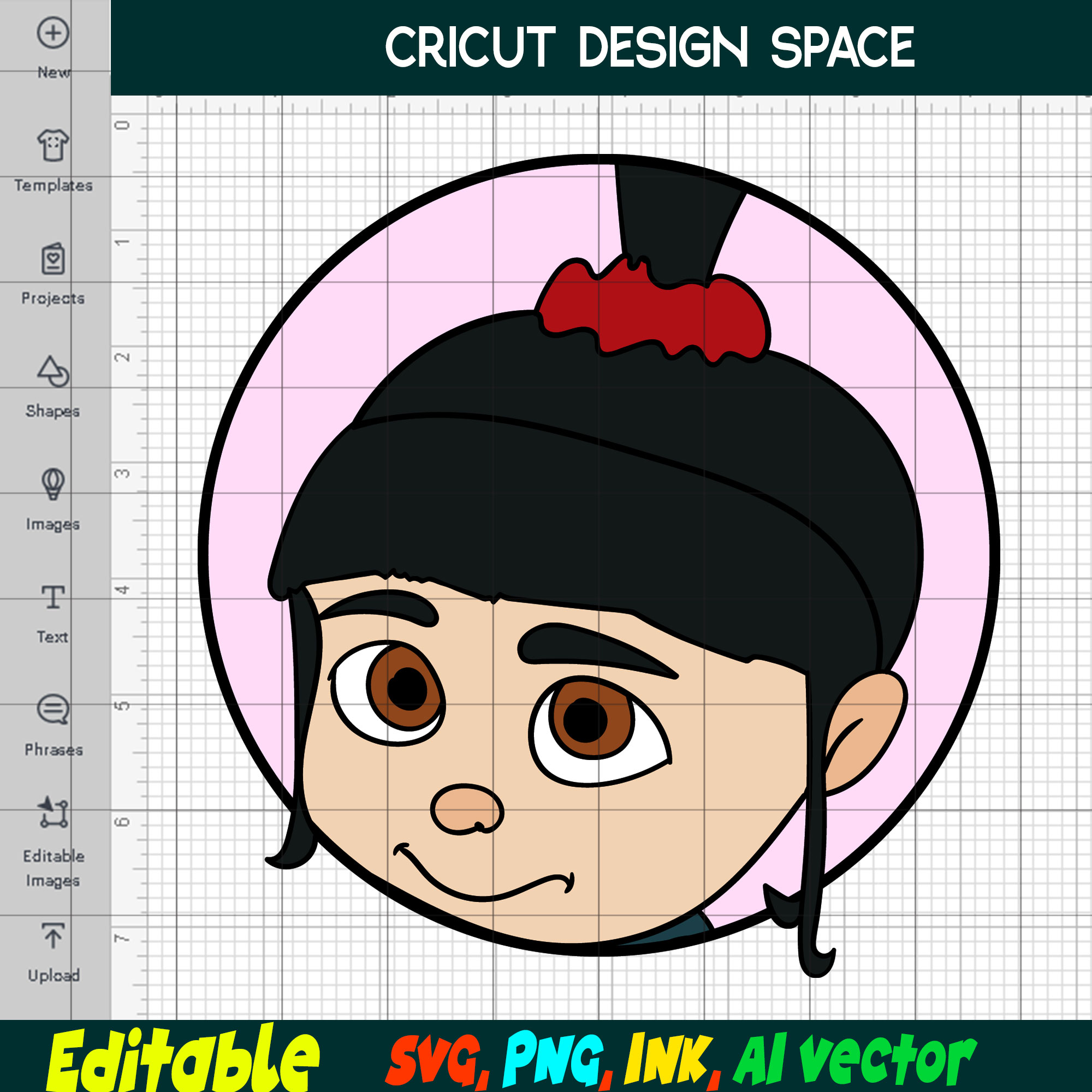 Editable Agnes Gru Sticker Cut file Project Agnes Gru,Despic | Inspire ...