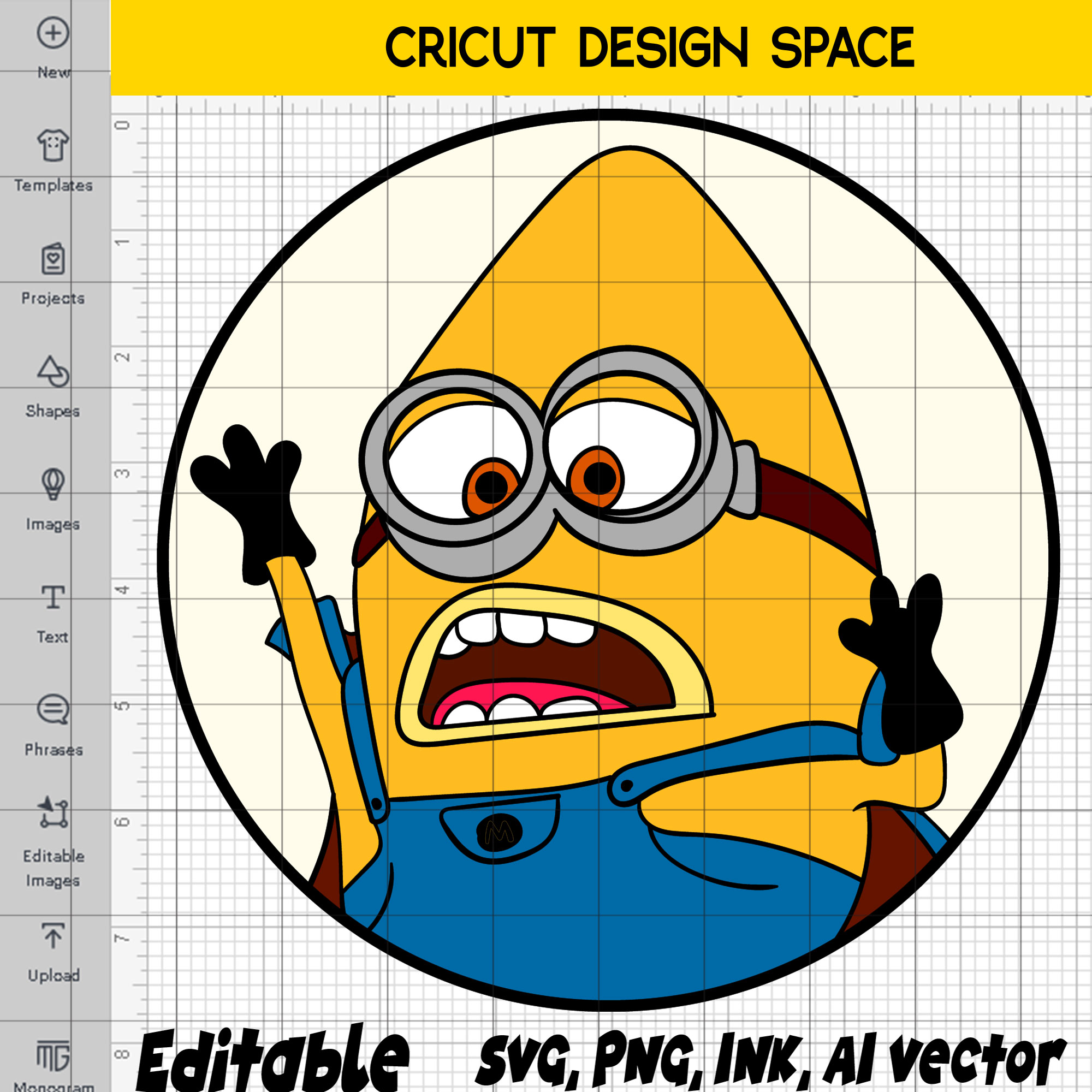 Editable Minion Gus Sticker SVG, Mega Minion Gus PNG, Mega M | Inspire ...